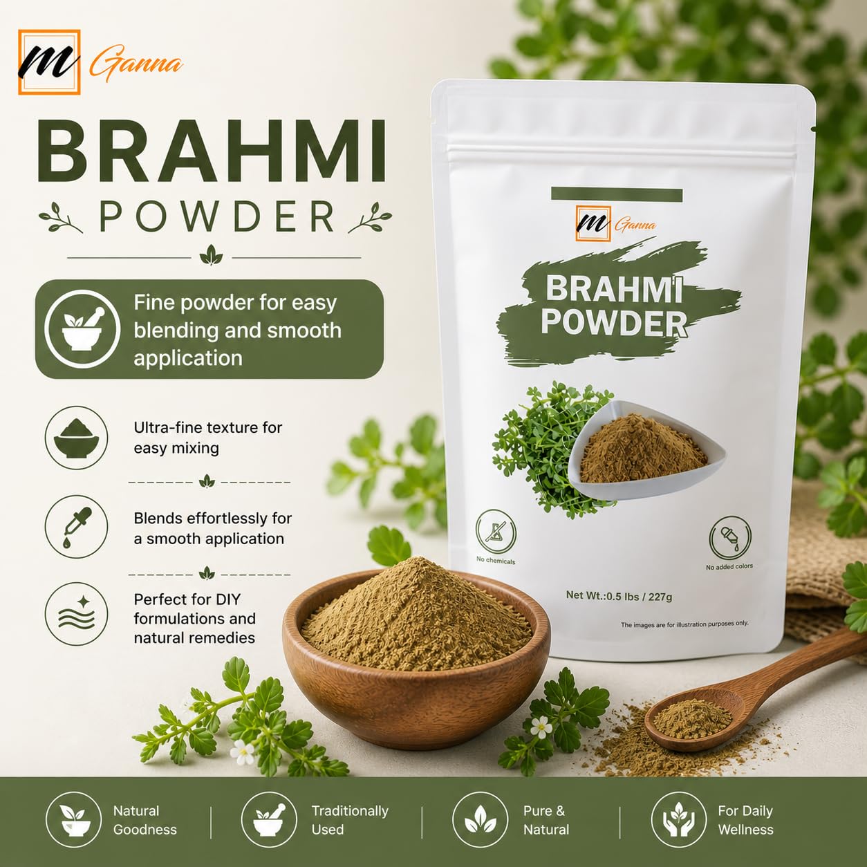 Brahmi powder for enhanced focus