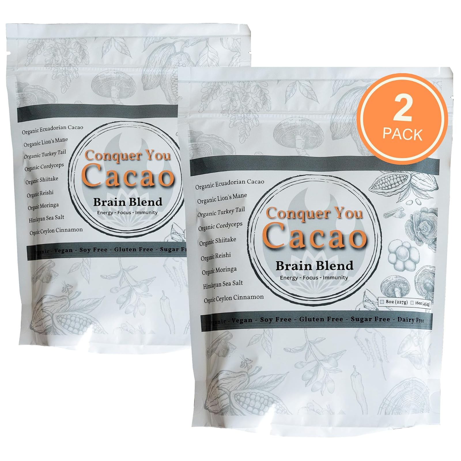 Brain Blend organic mushroom hot chocolate mix