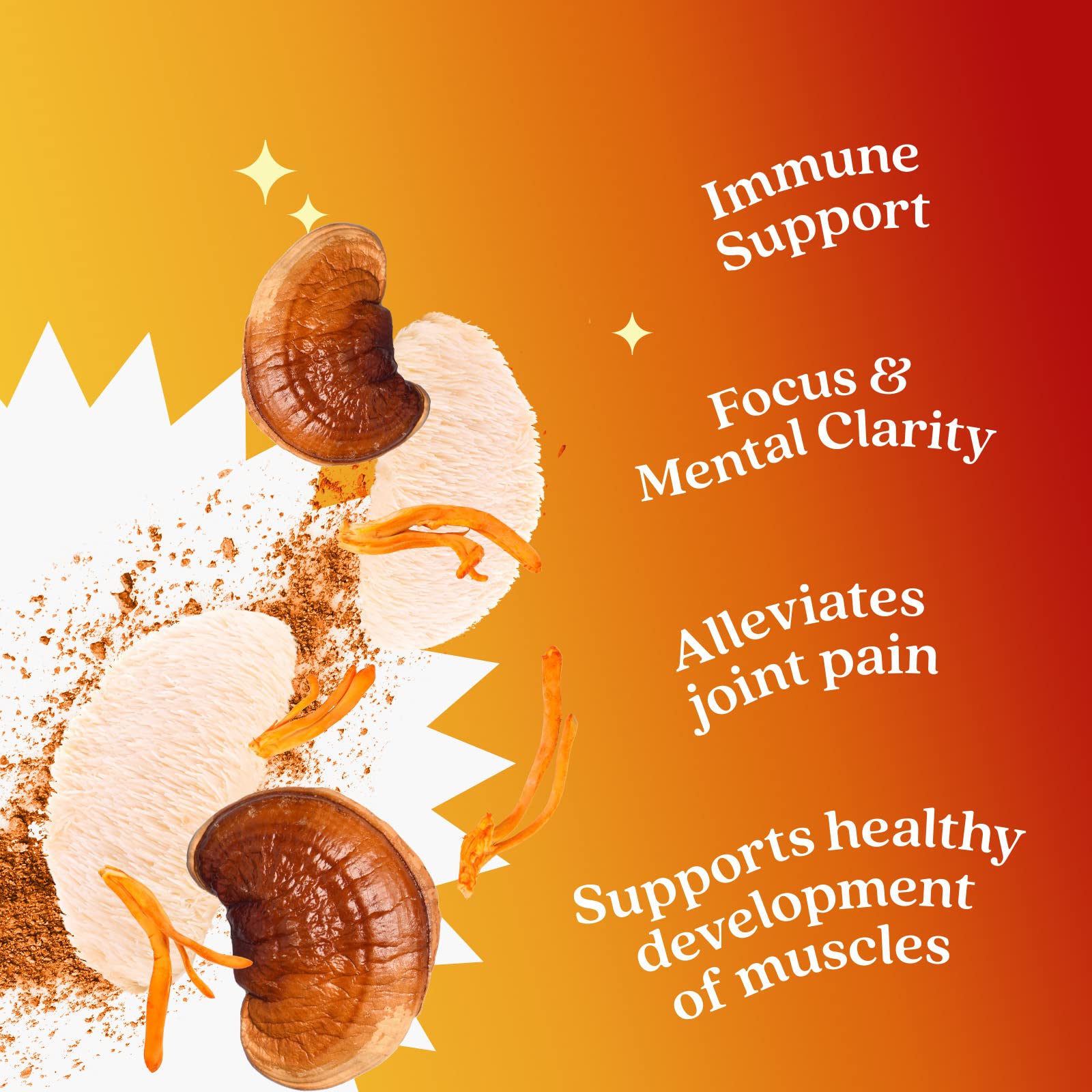Brain-boosting organic mushroom powder