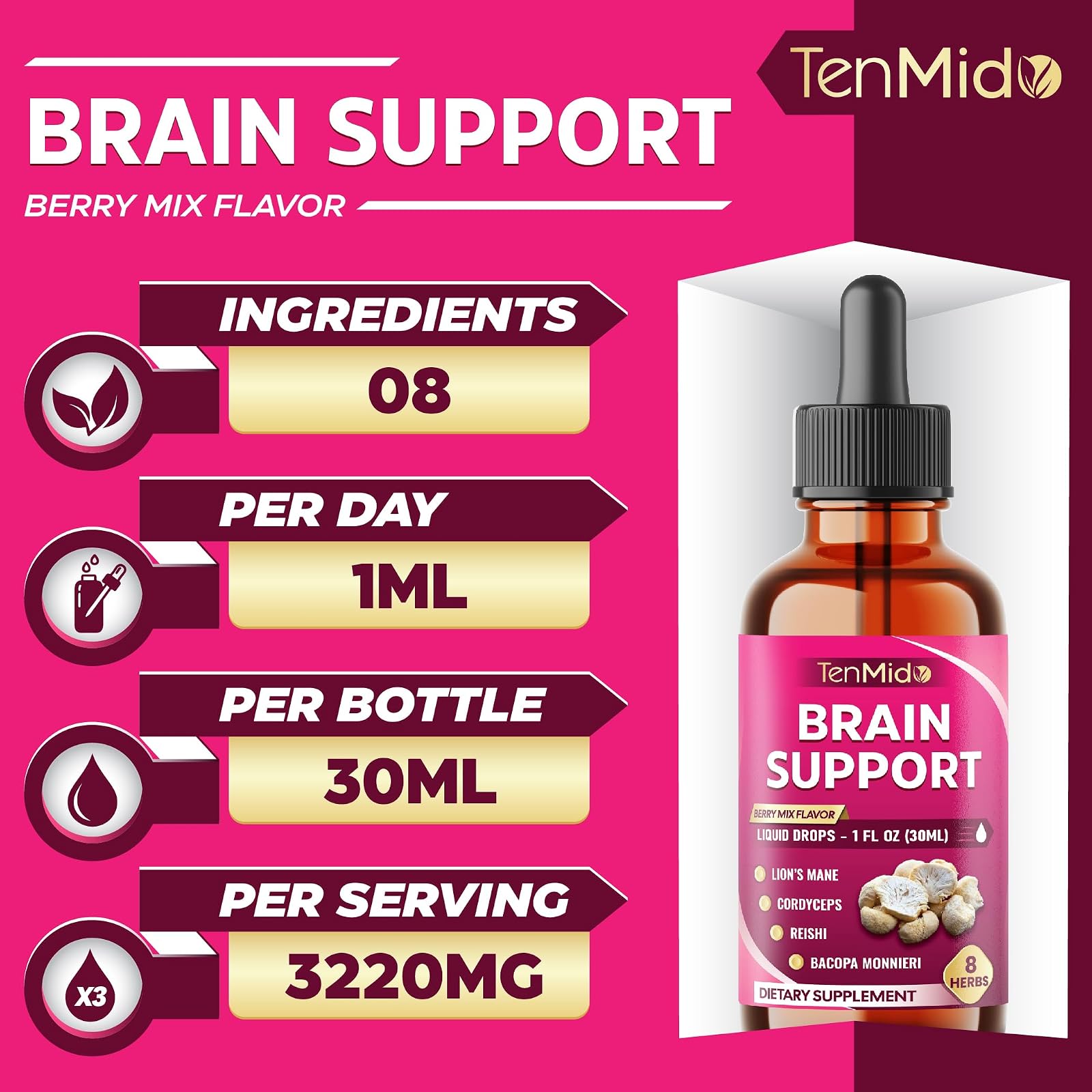 Brain & Focus support drops for students