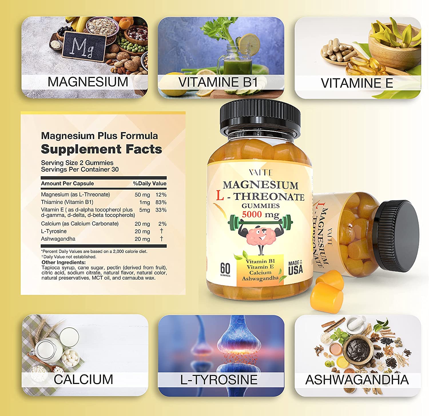 Brain health magnesium gummies 5000 mg