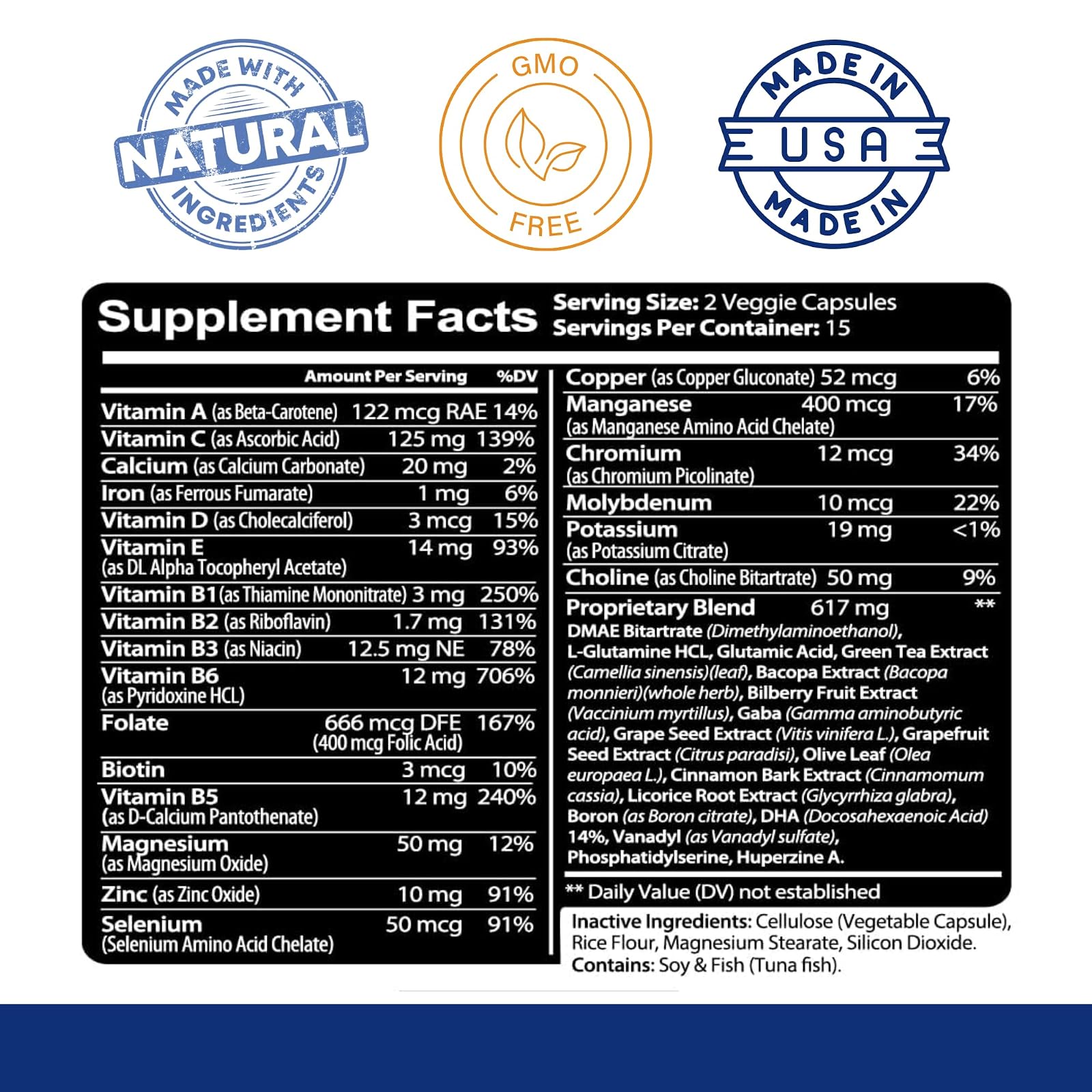 Brain health multivitamins for adults