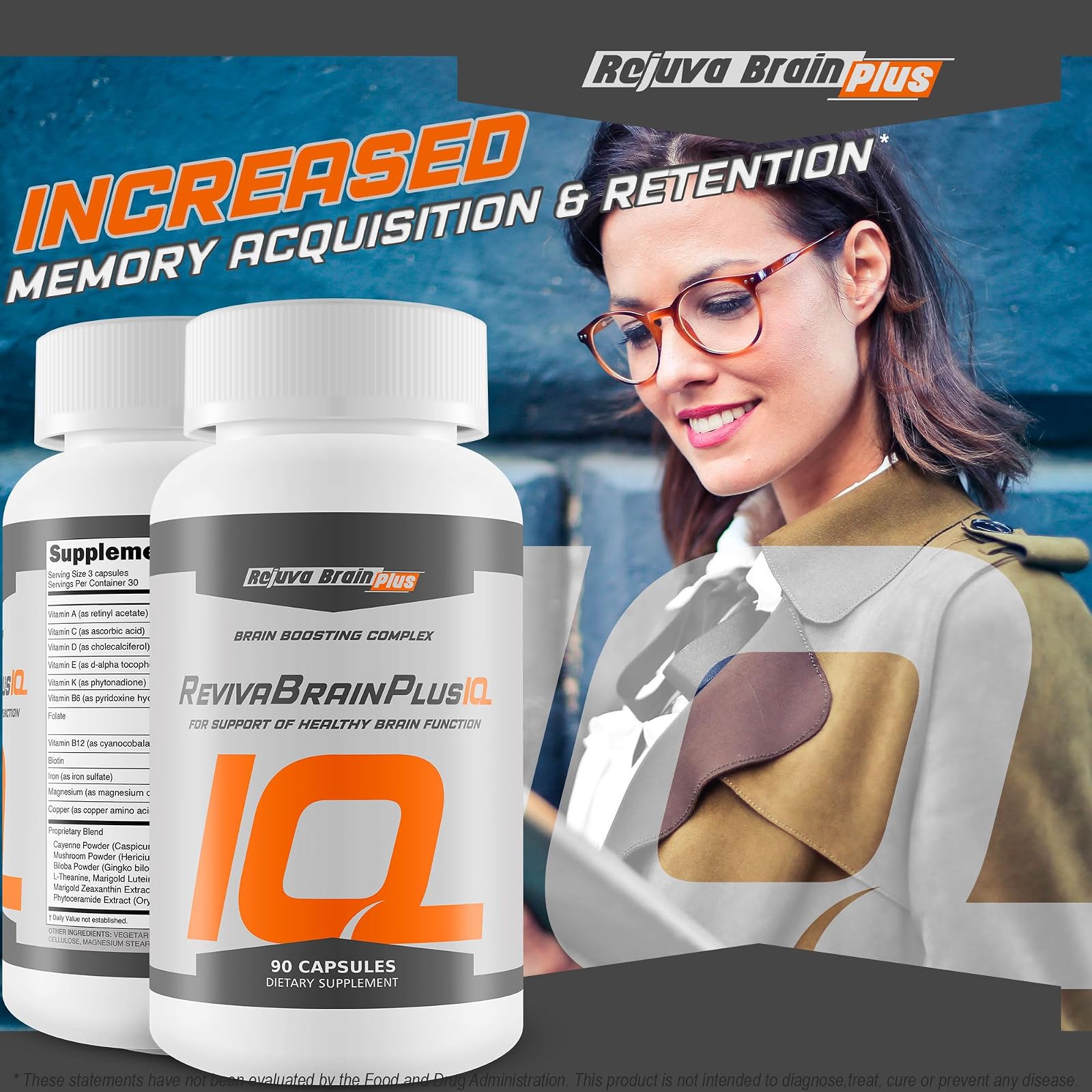Brain health supplement with 60 capsules