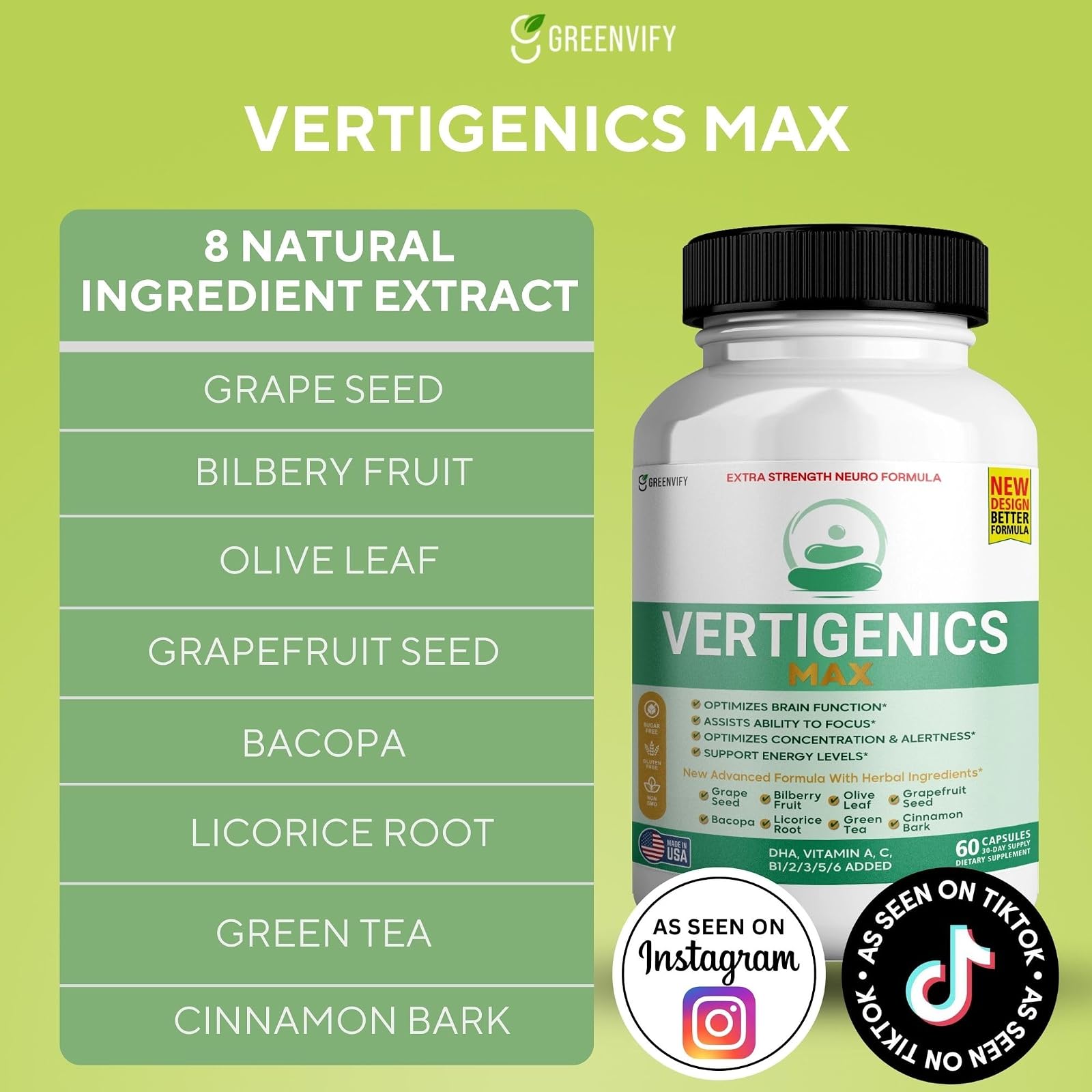 Brain health supplement with natural ingredients