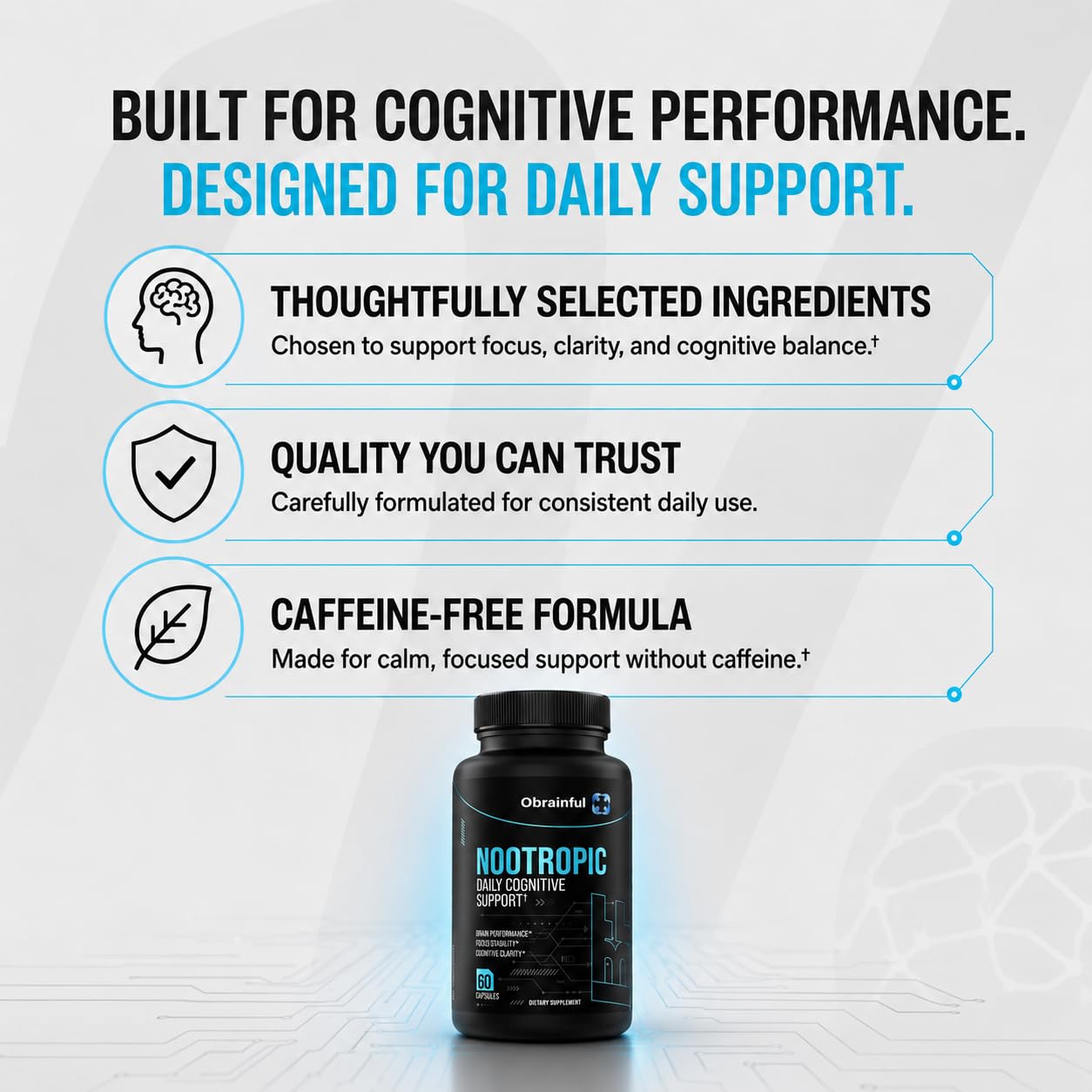 Brain health support with nootropics