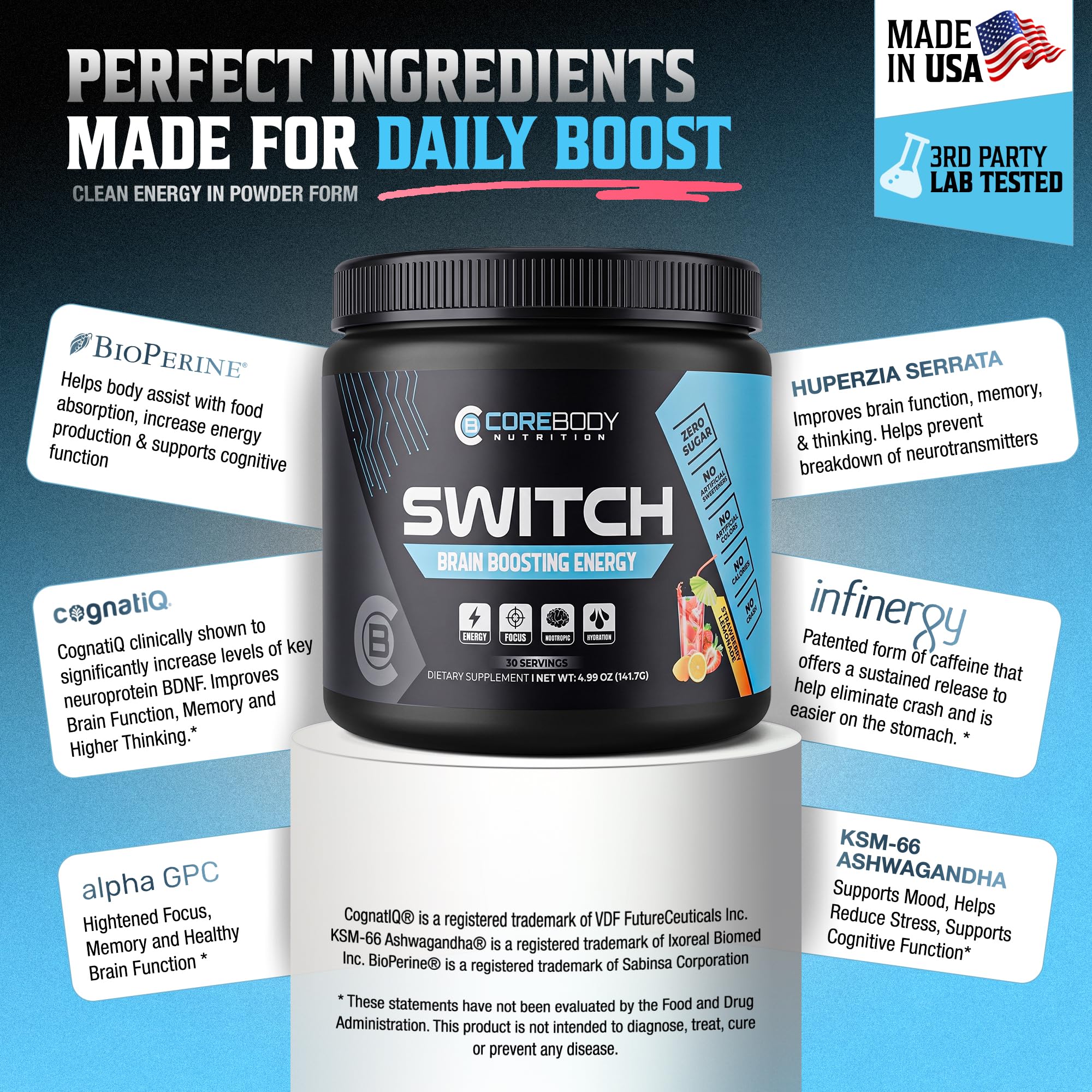 Brain supplement for improved focus