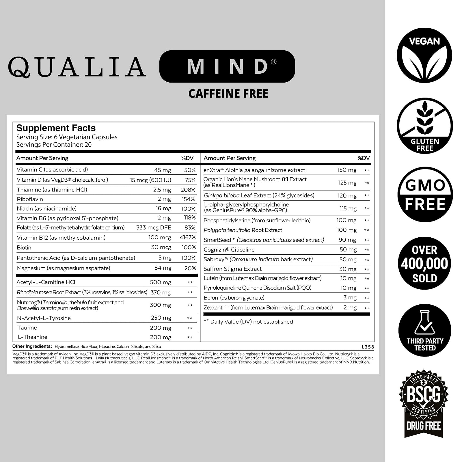 Brain supplement for improved memory