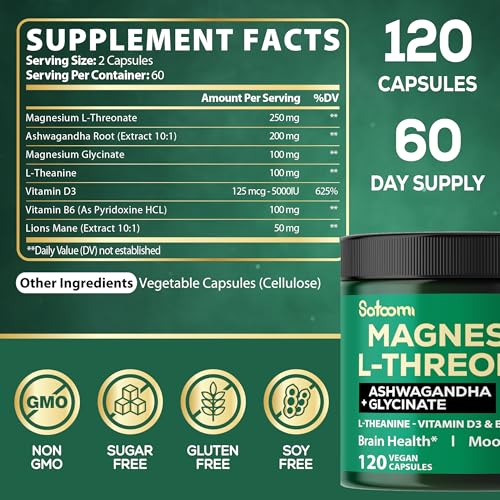 brain support magnesium capsules with vitamin D3