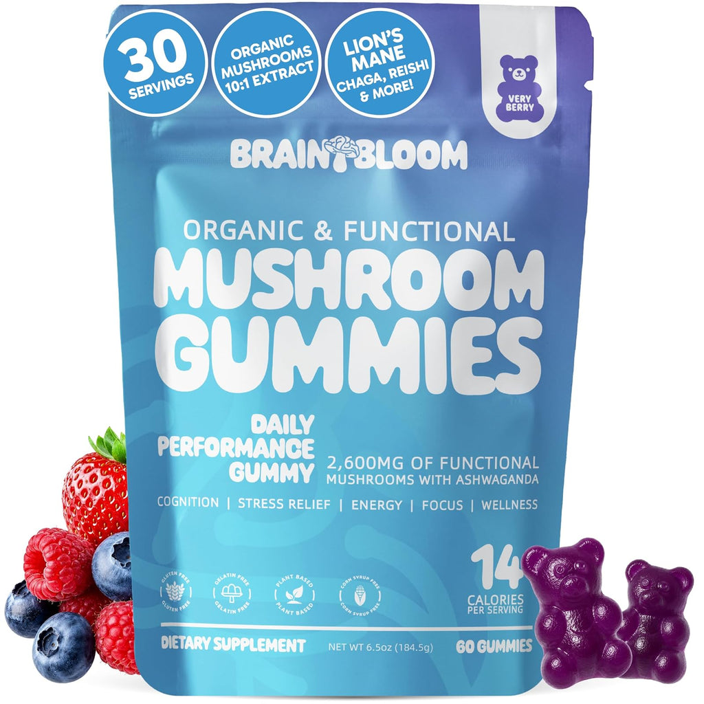 BrainBloom mushroom gummies for energy