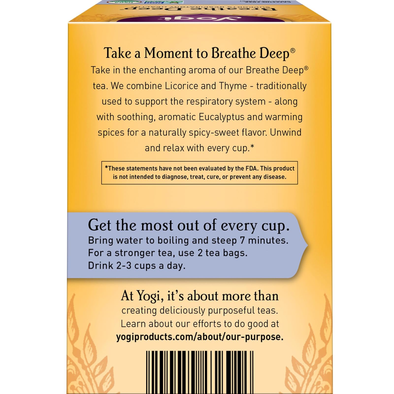 Breathe Deep organic chamomile tea