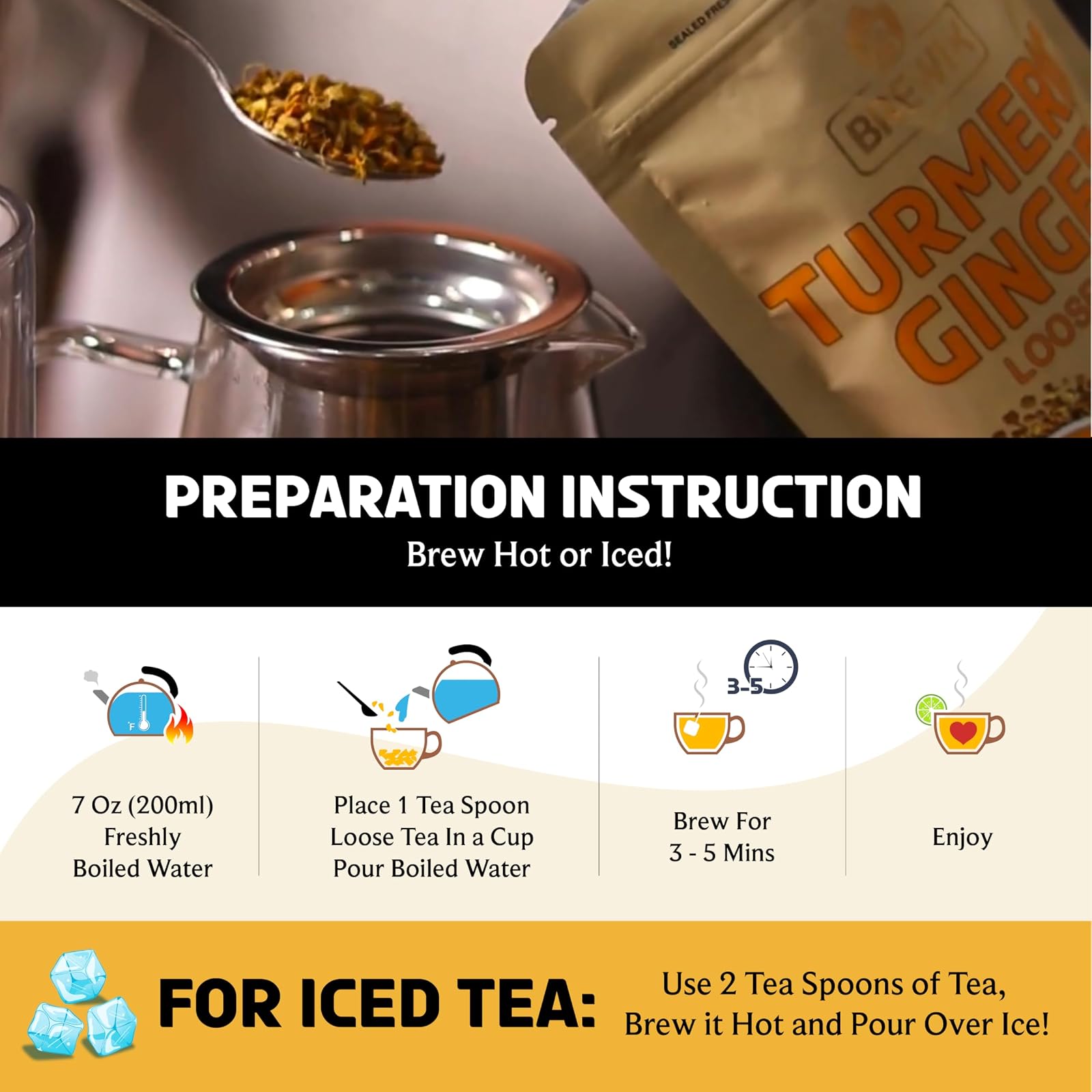 brewing turmeric ginger tea bags