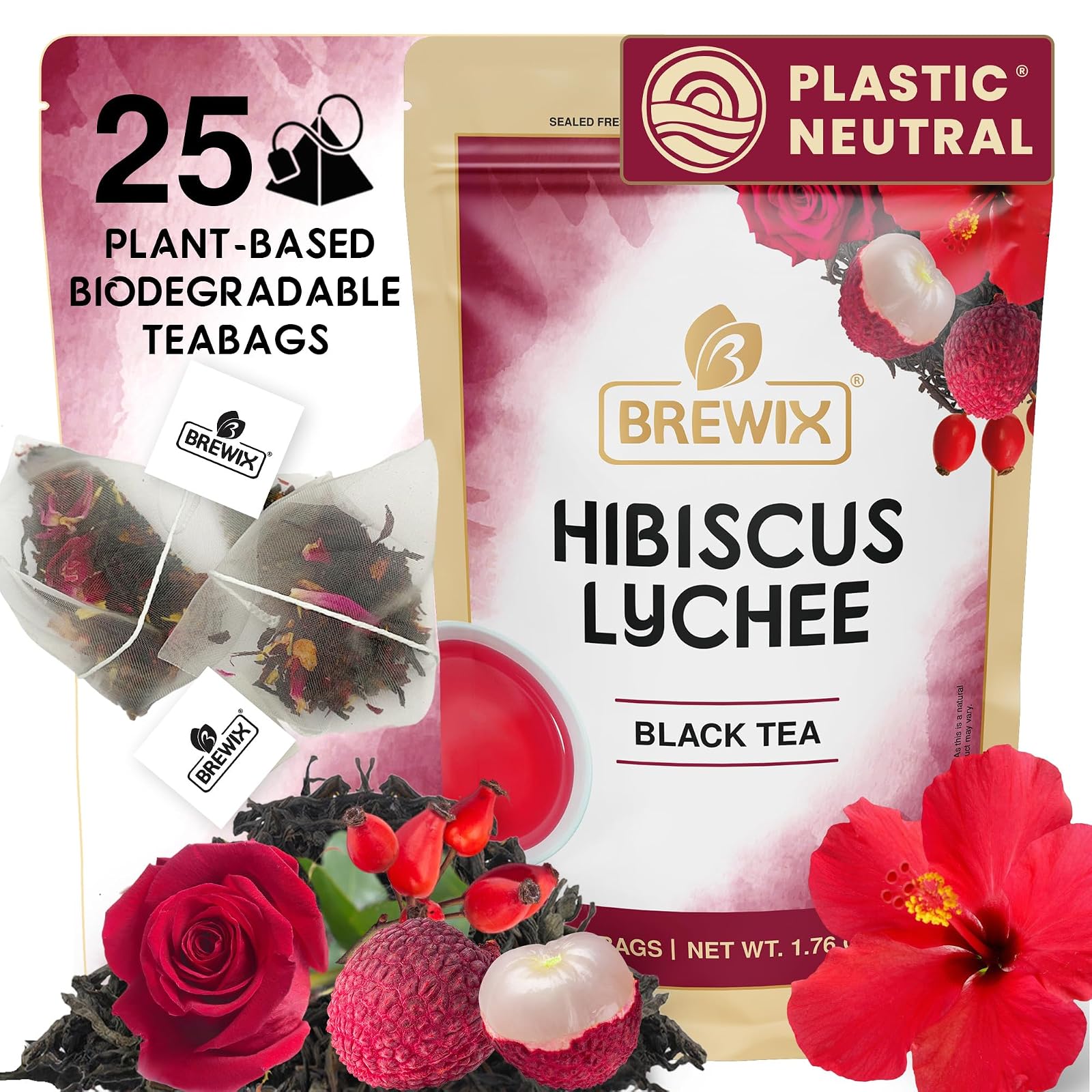 BREWIX hibiscus lychee tea bags