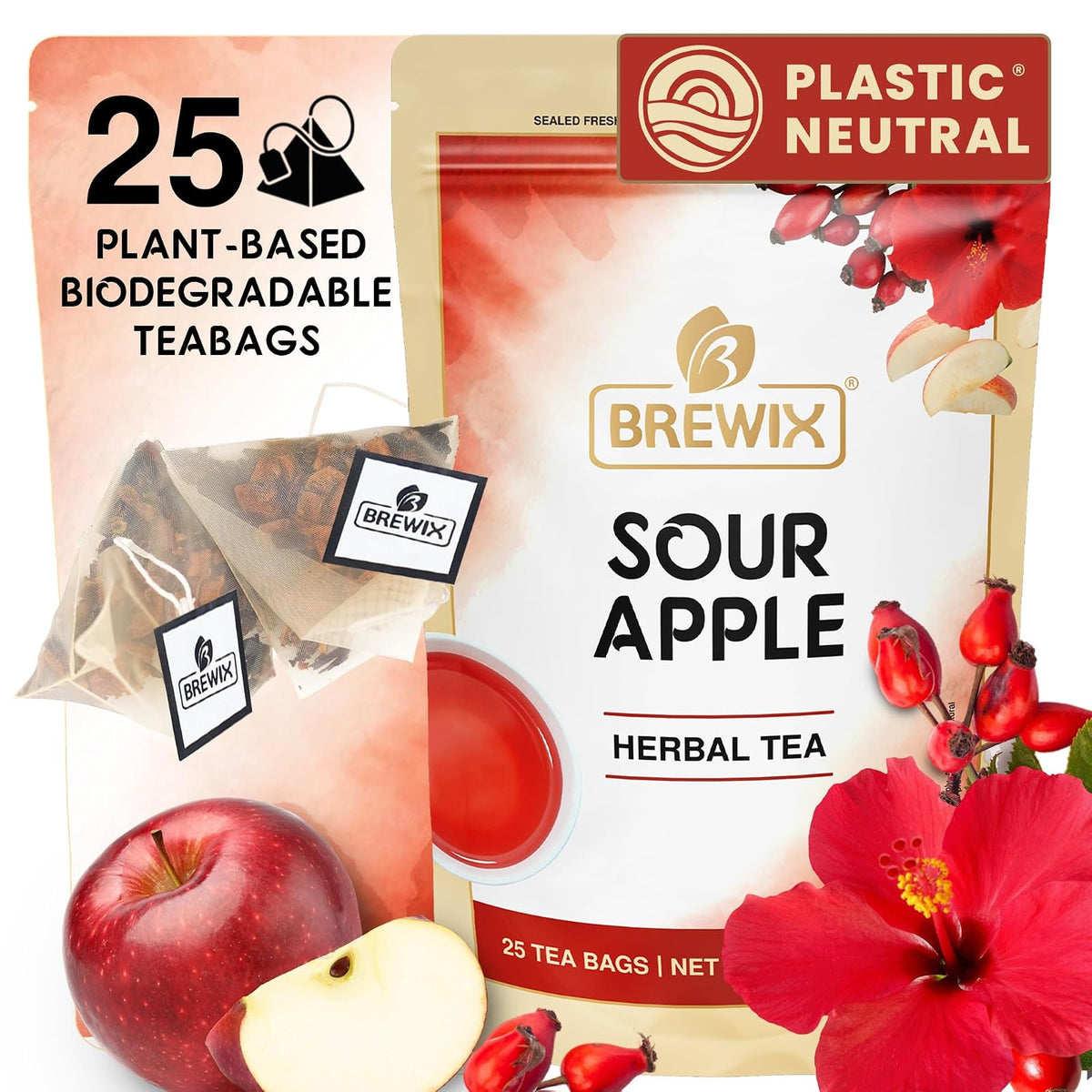 BREWIX Sour Apple Hibiscus Tea bags