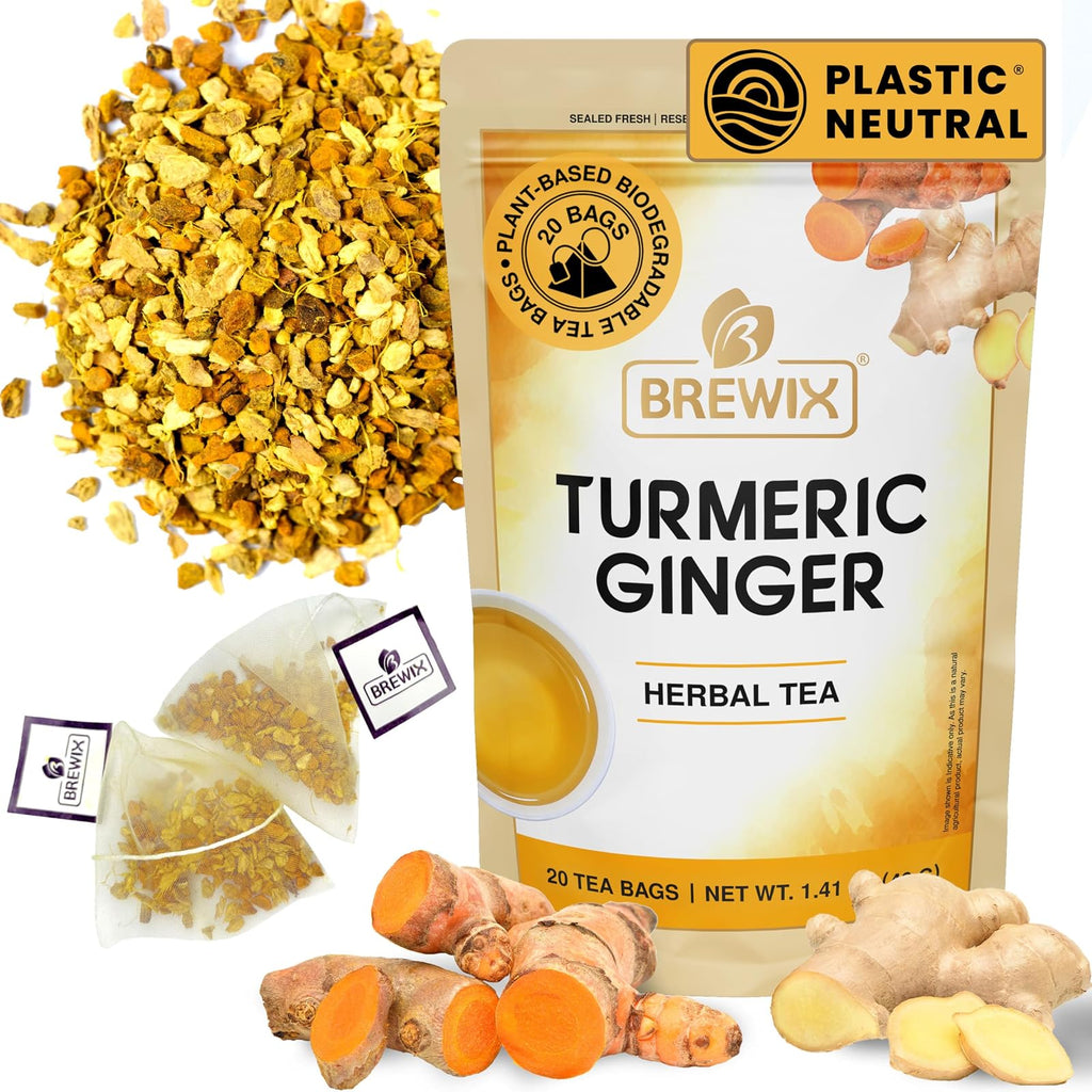 BREWIX turmeric ginger herbal tea bags