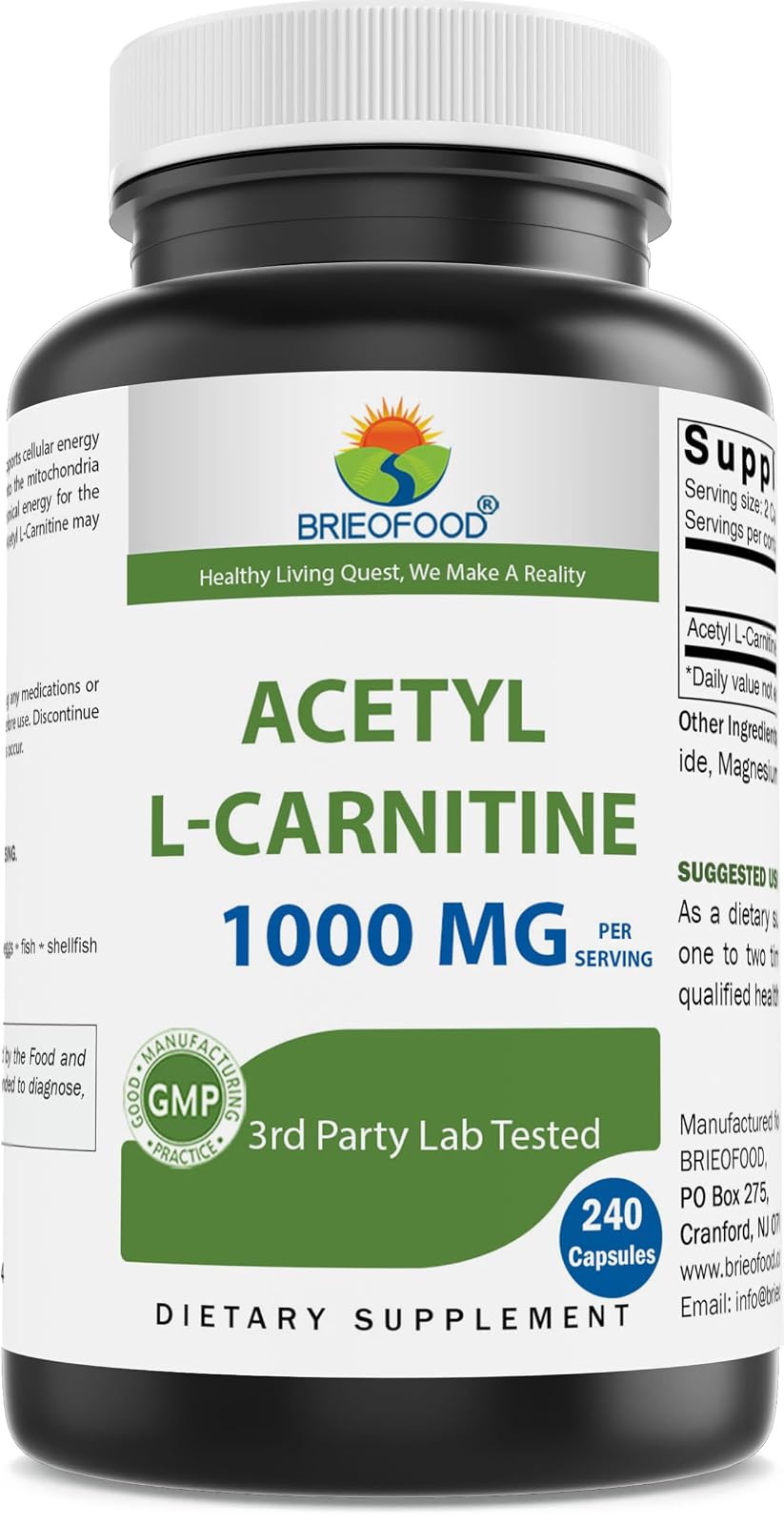Brieofood acetyl l-carnitine capsules