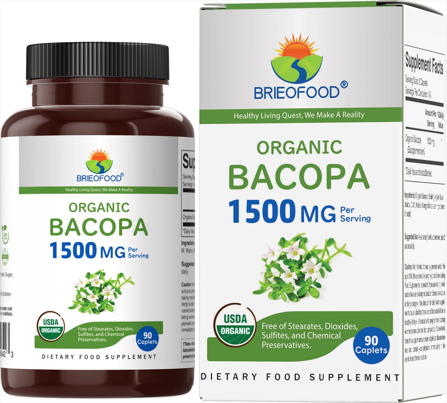 Brieofood Bacopa 1500 mg tablets