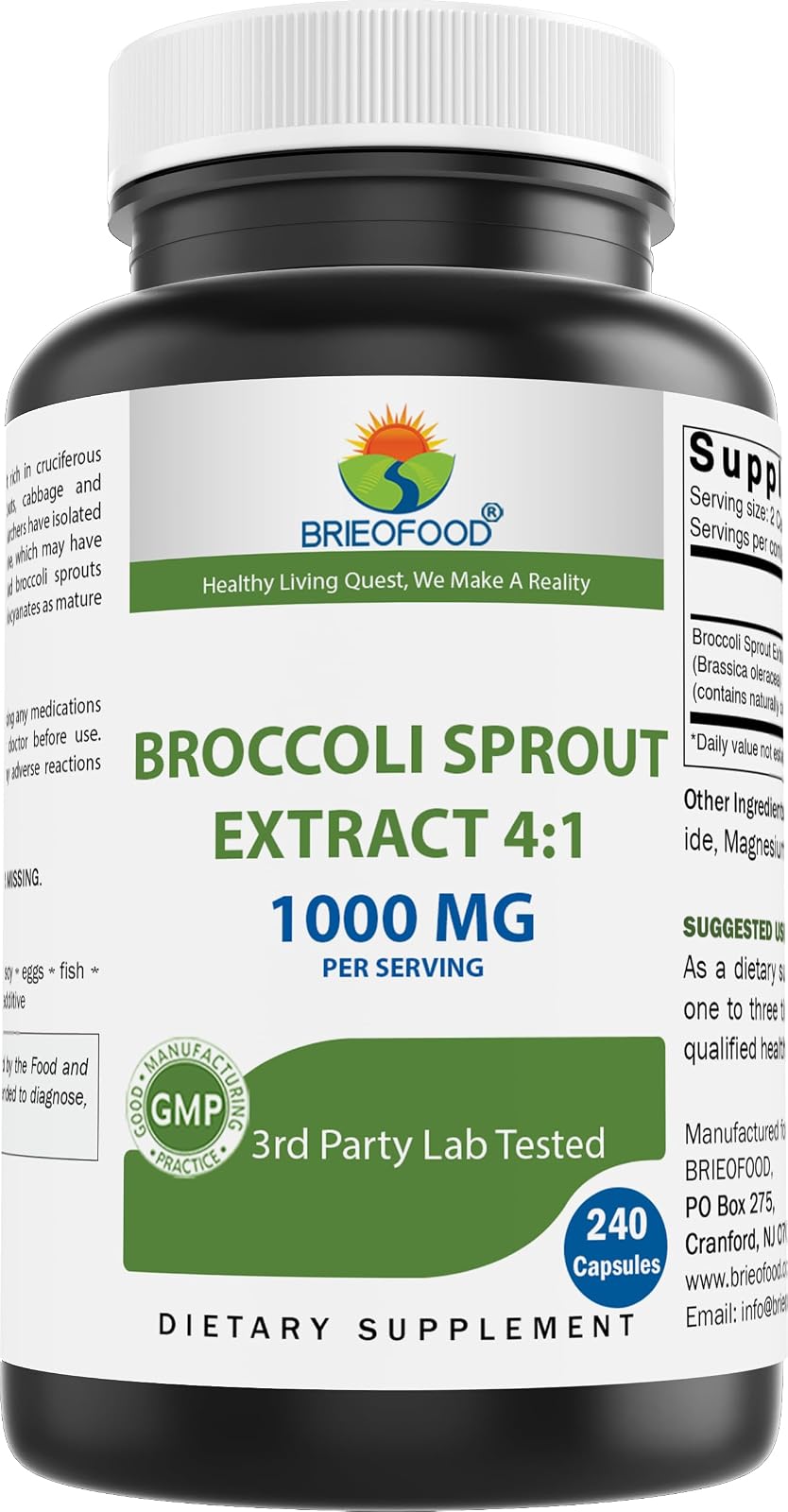 Brieofood broccoli sprout extract capsules