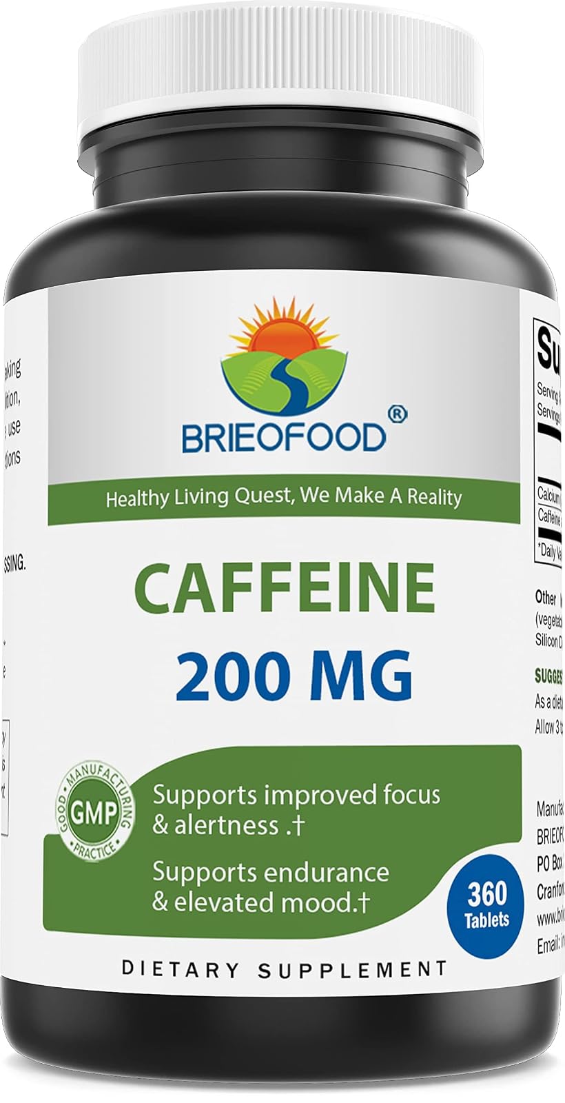 Brieofood caffeine pills for energy
