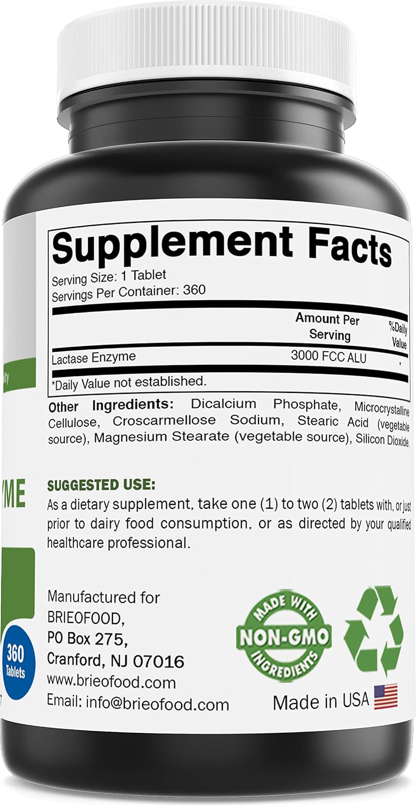Brieofood lactase for better digestion