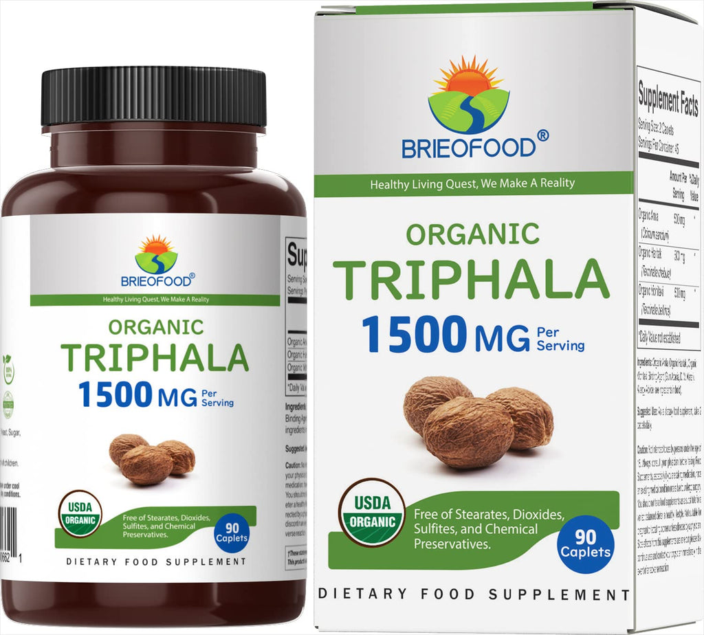 Brieofood organic triphala vegetarian tablets