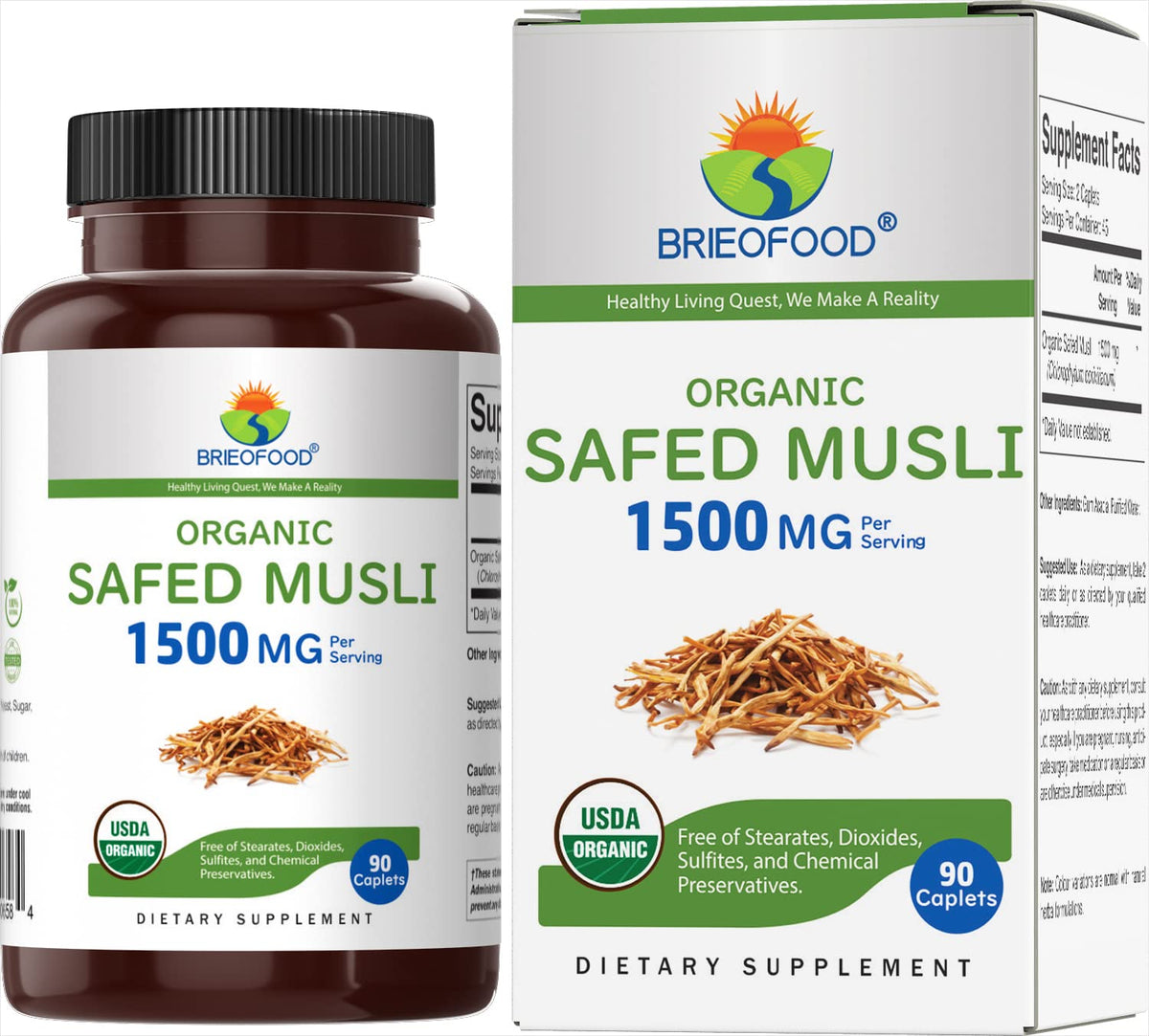 Brieofood Safed Musli vegetarian tablets