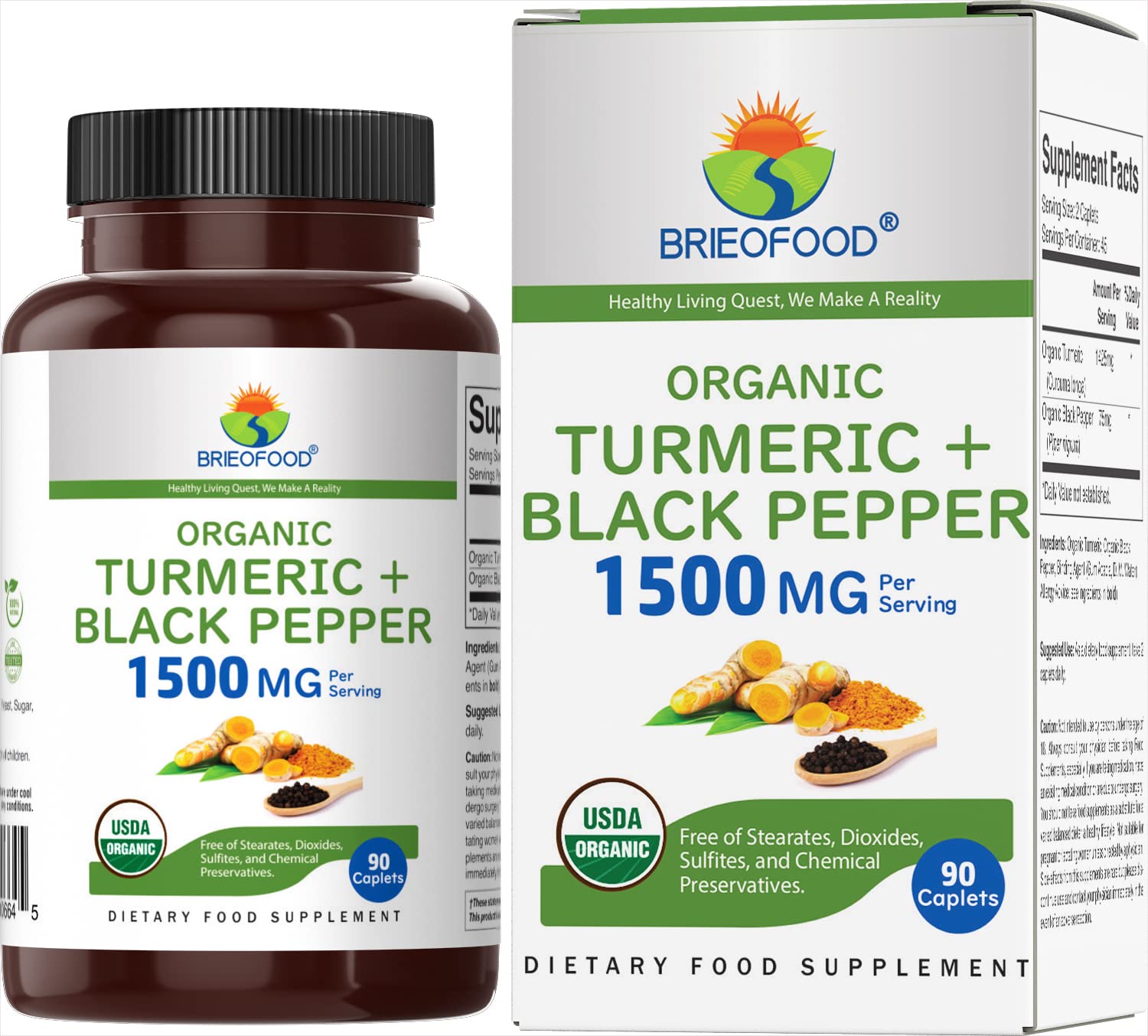 Brieofood turmeric with black pepper