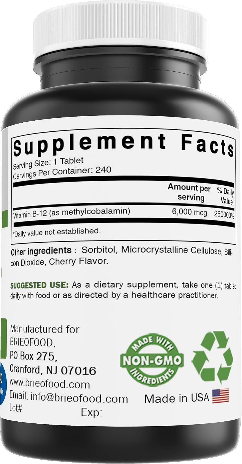 Brieofood vitamin B12 for immune support