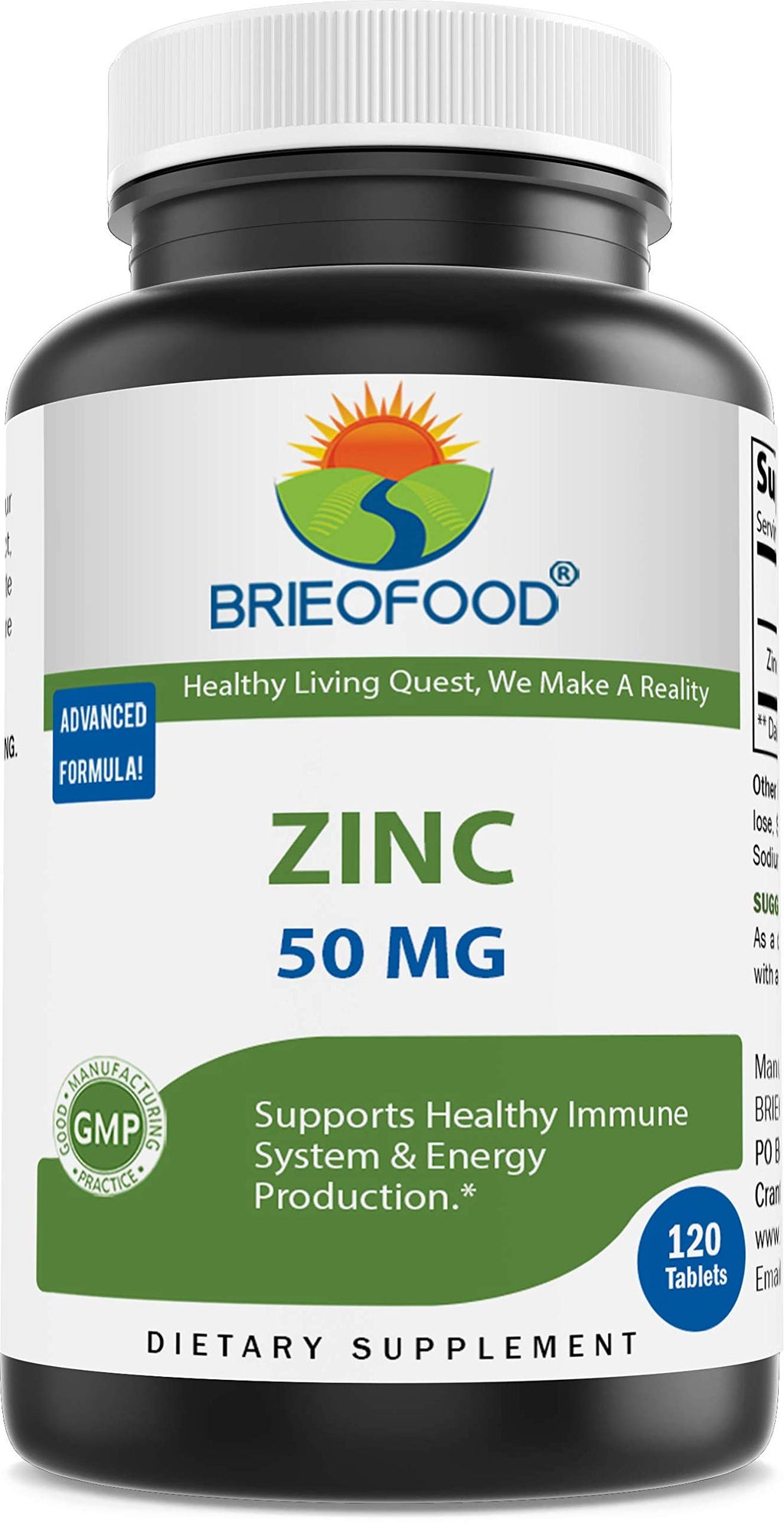 Brieofood Zinc immune support tablets