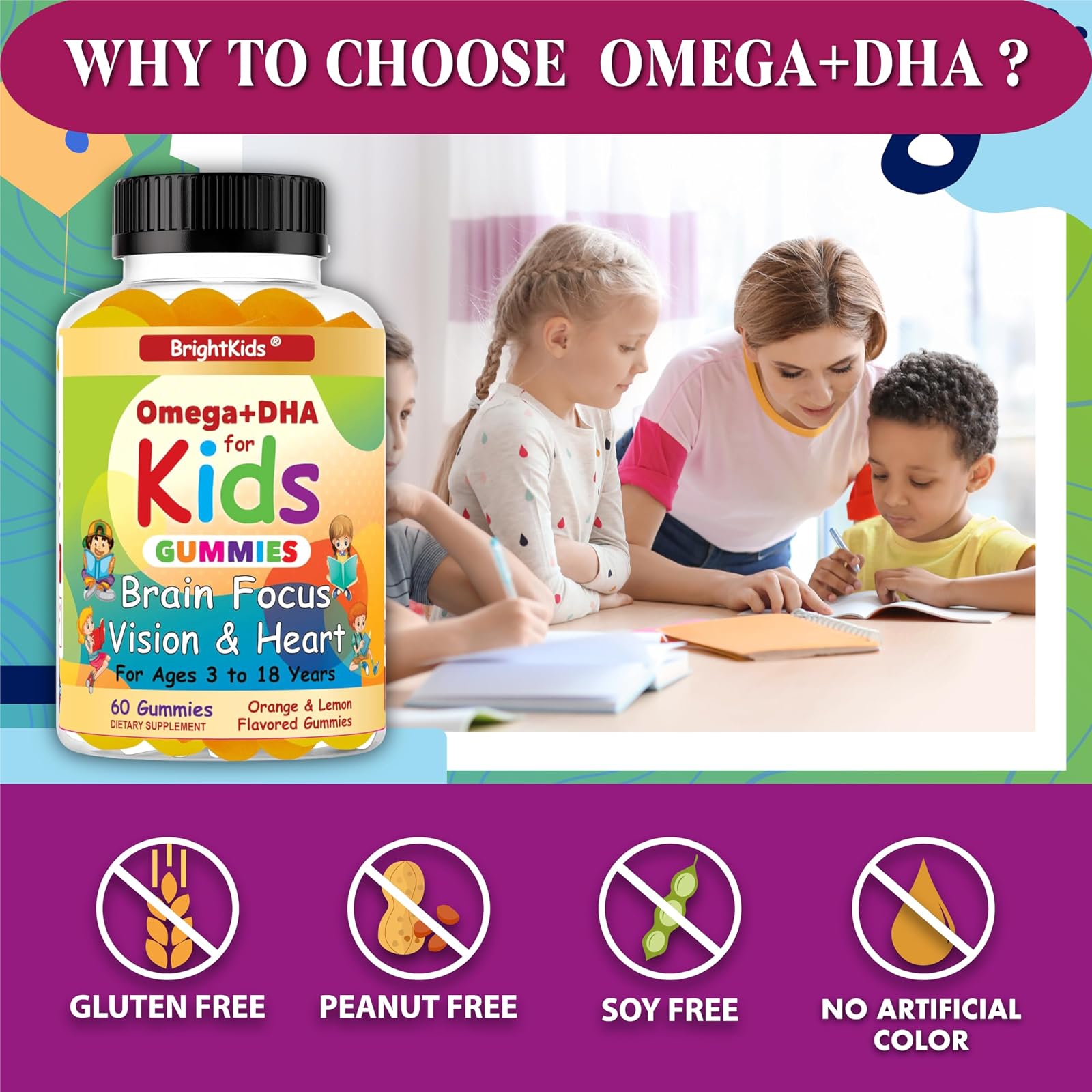 BrightKids DHA gummies for family wellness