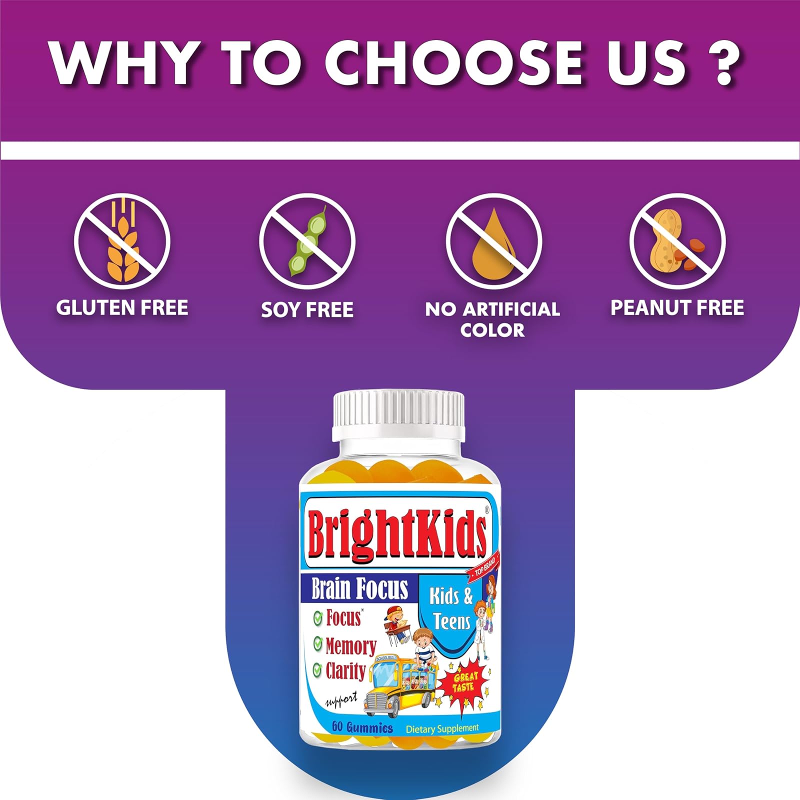 BrightKids gummies for learning enhancement