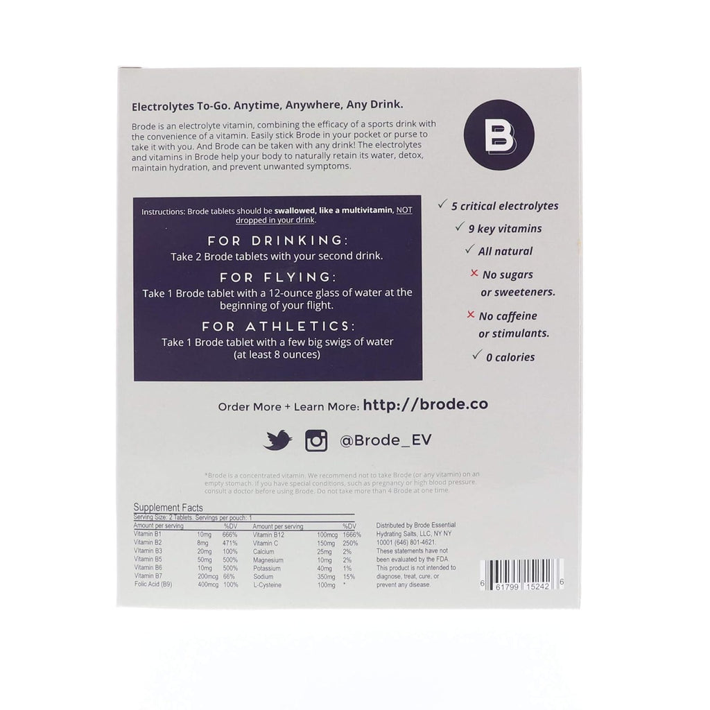 Brode electrolyte tablets for athletes