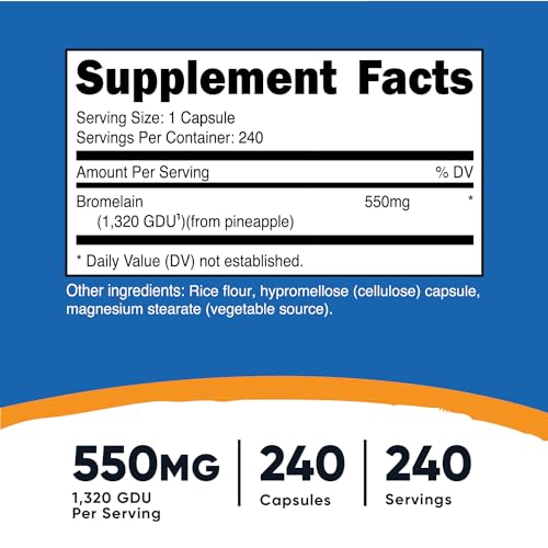 Bromelain 550 mg for digestion support