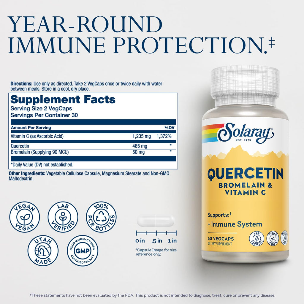 Bromelain and Vitamin C capsules