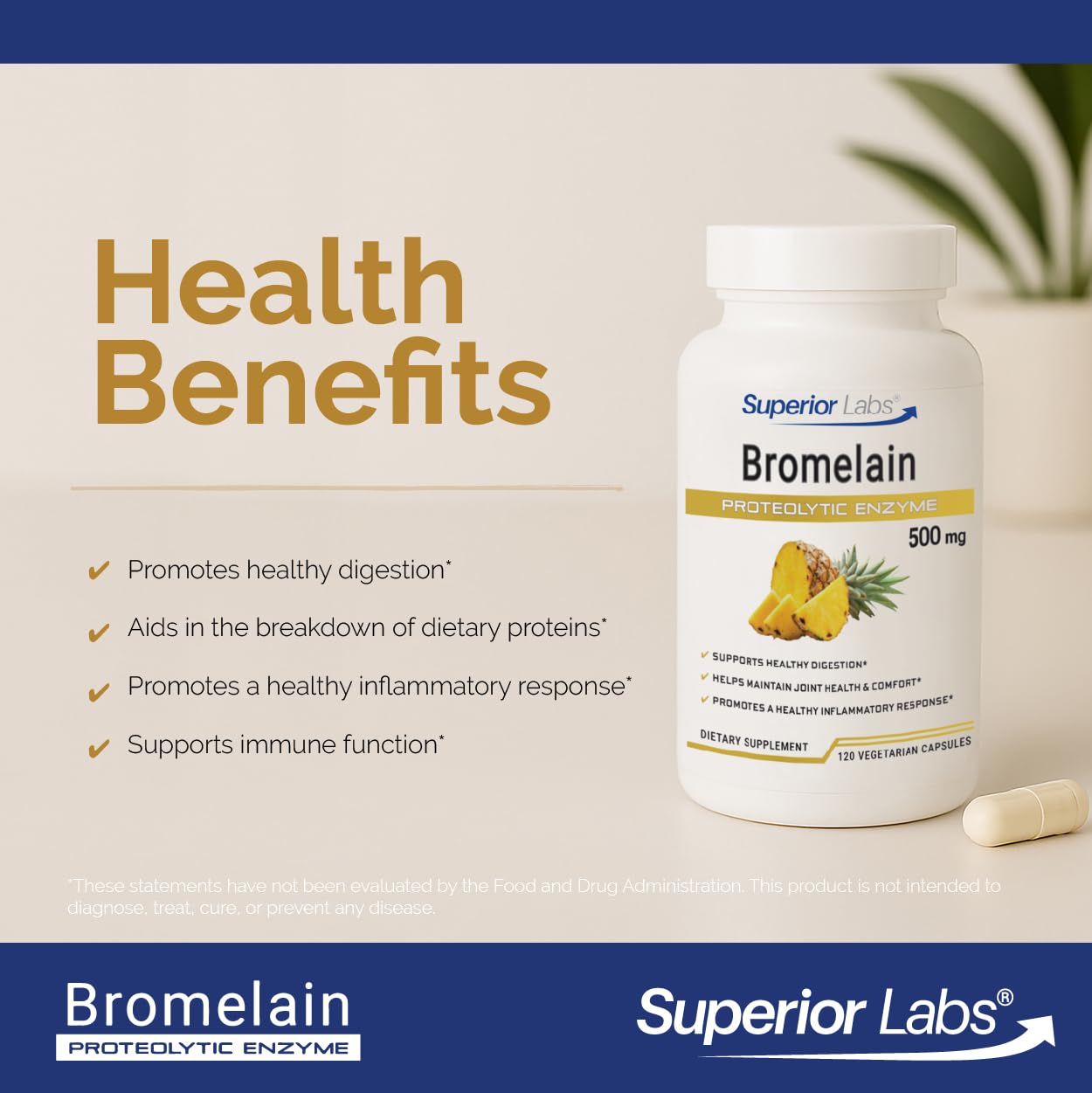 Bromelain capsules for digestion health