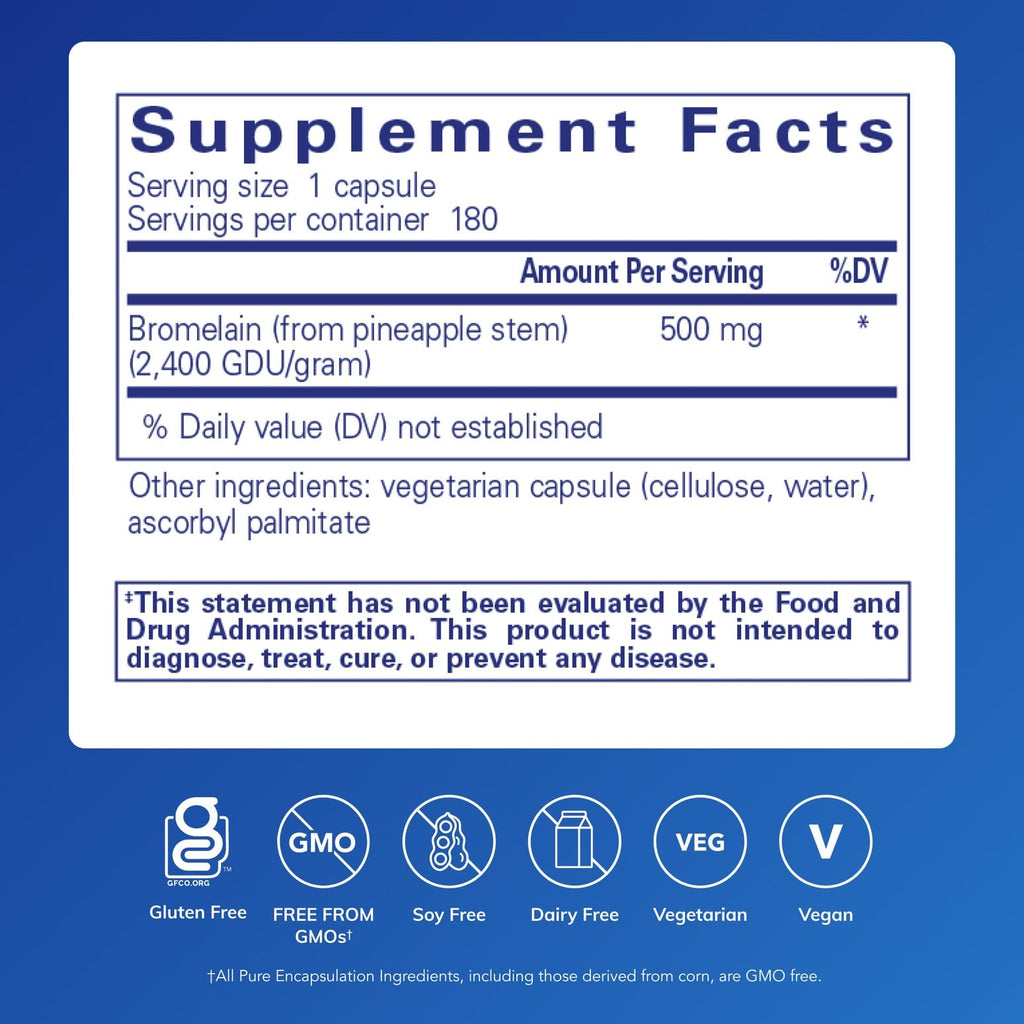 Bromelain capsules for digestive health