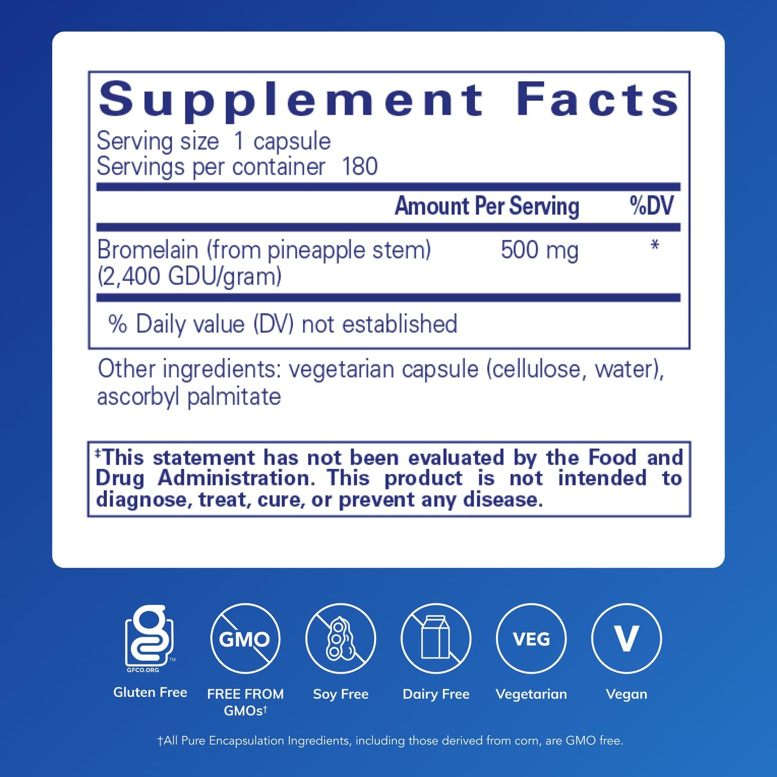 Bromelain capsules for digestive health
