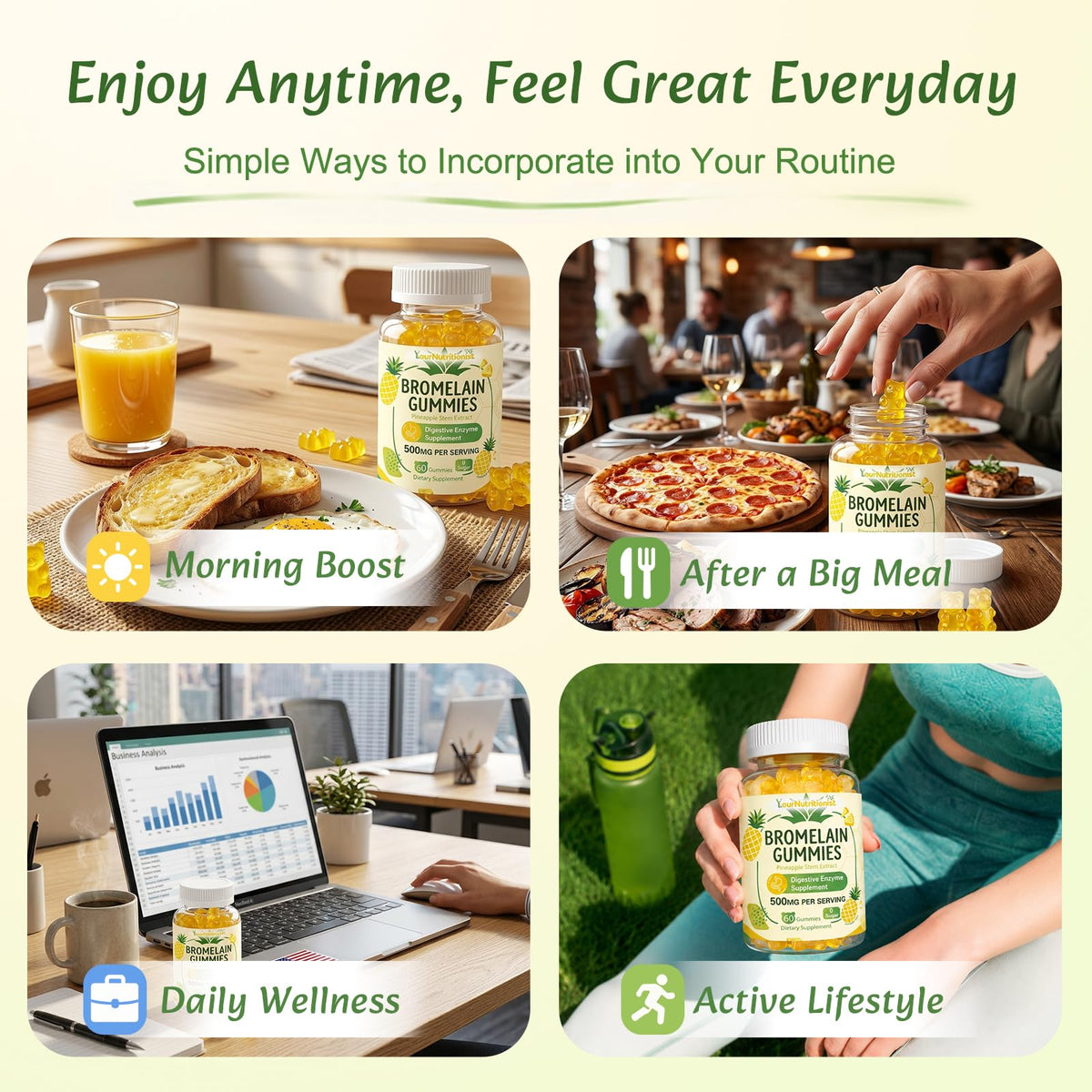 Bromelain gummies for bloating relief