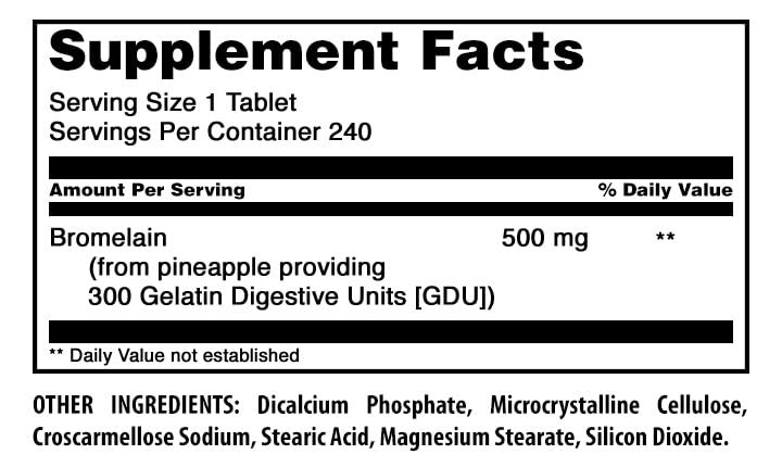 Bromelain tablets for digestive health