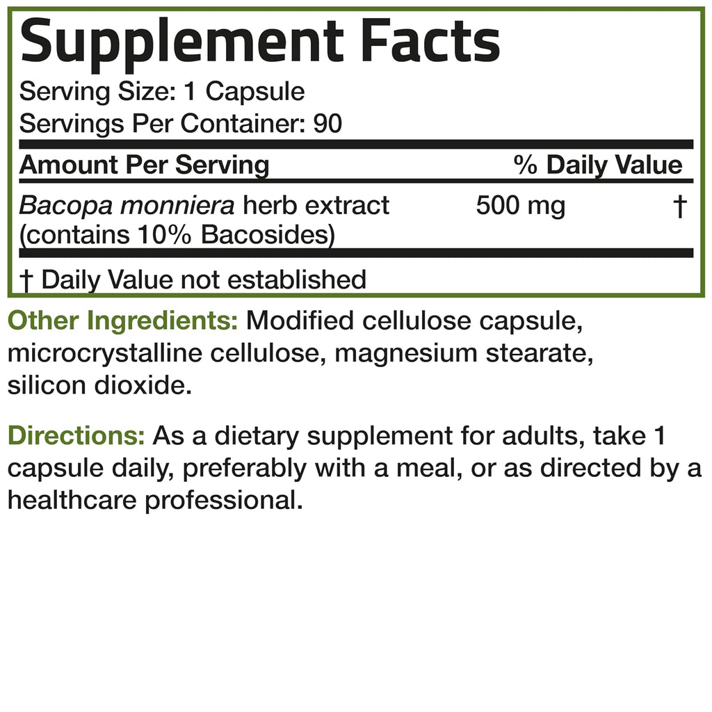 Bronson Bacopa Monnieri for focus and concentration