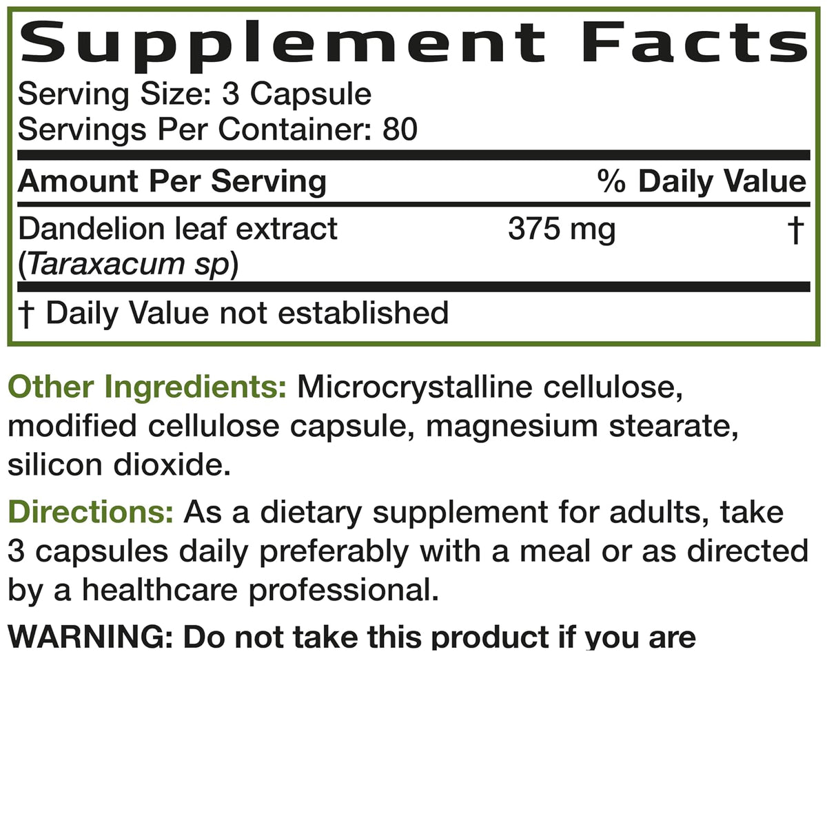 Bronson dandelion extract health benefits