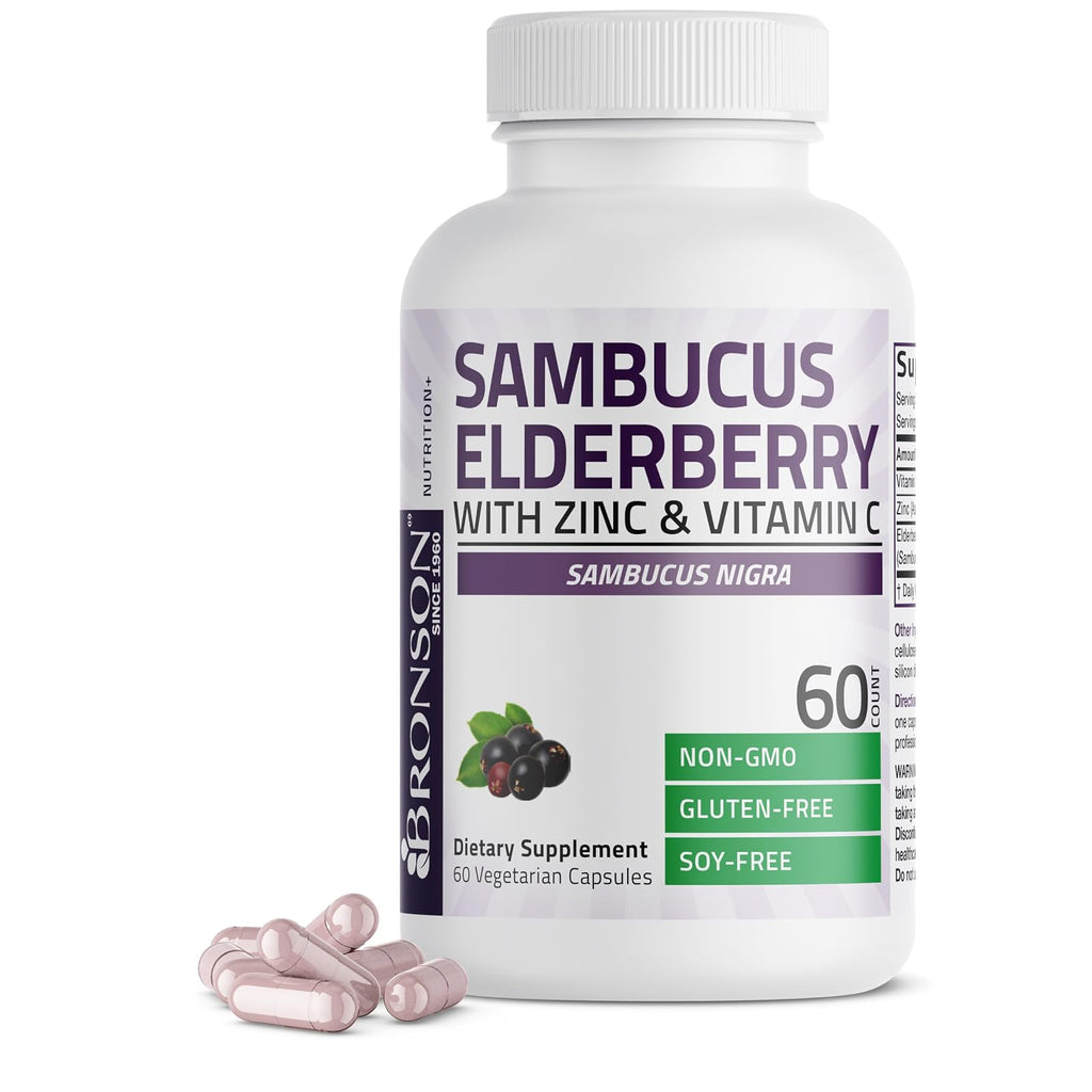 Bronson elderberry capsules with zinc