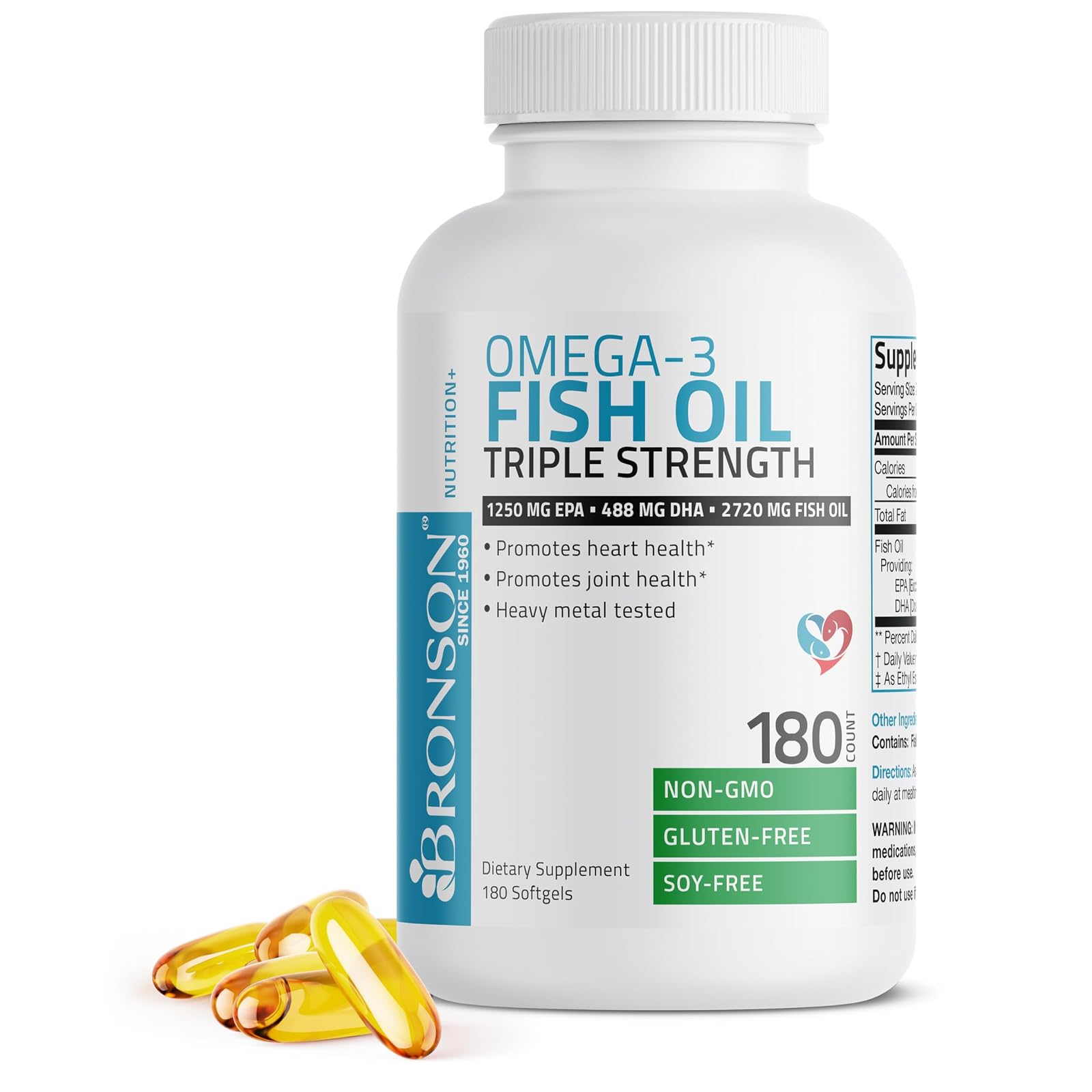 Bronson fish oil softgels for health