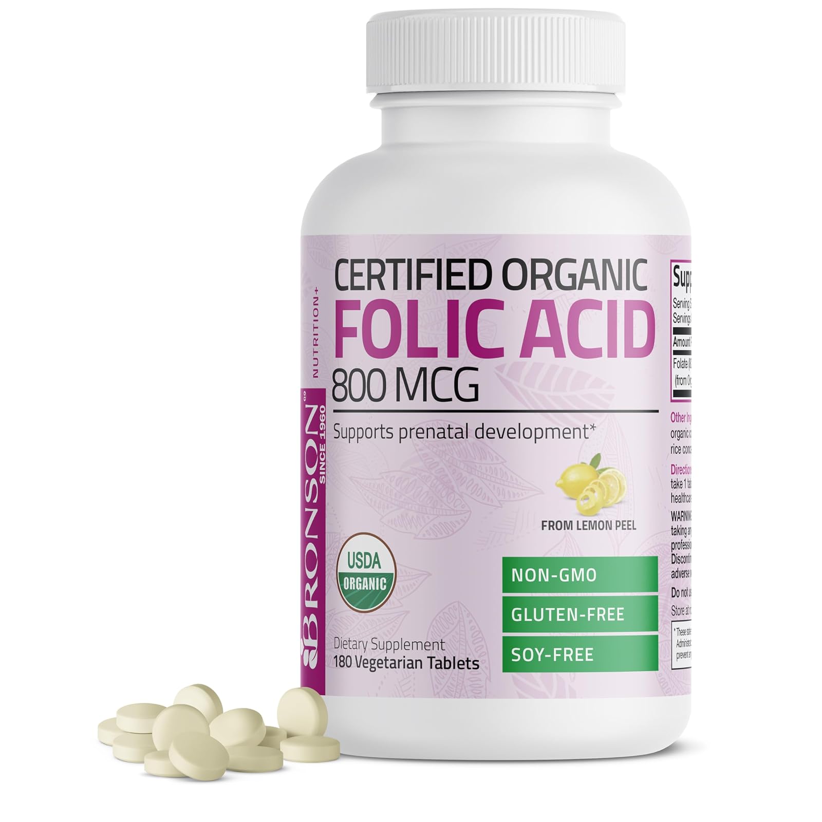 Bronson folic acid supplement tablets
