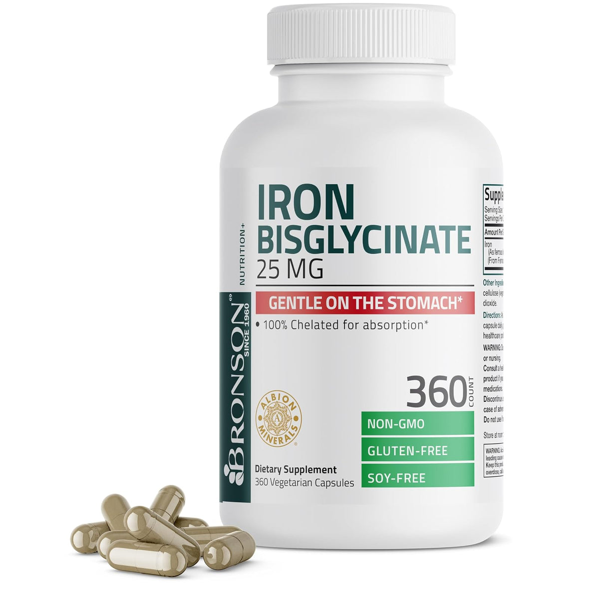 Bronson iron bisglycinate vegetarian capsules