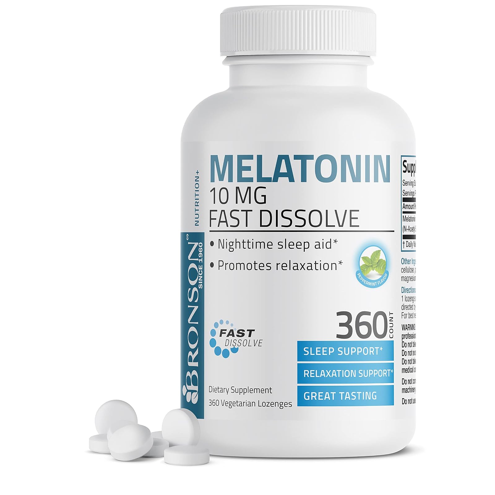 Bronson melatonin 10mg chewable tablets