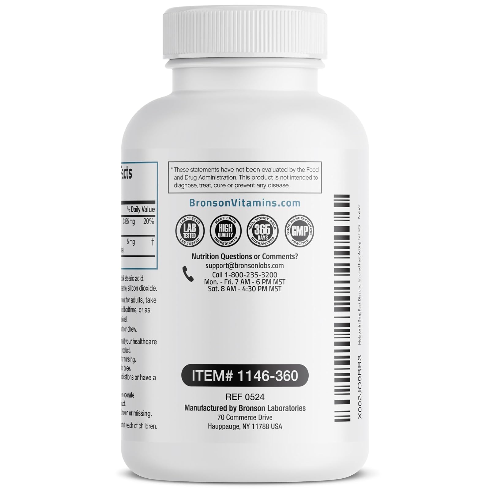 Bronson melatonin for improved sleep quality