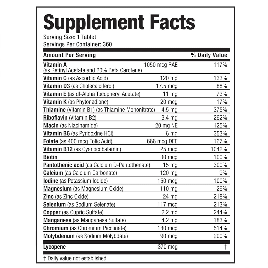 Bronson multivitamin supports immune function