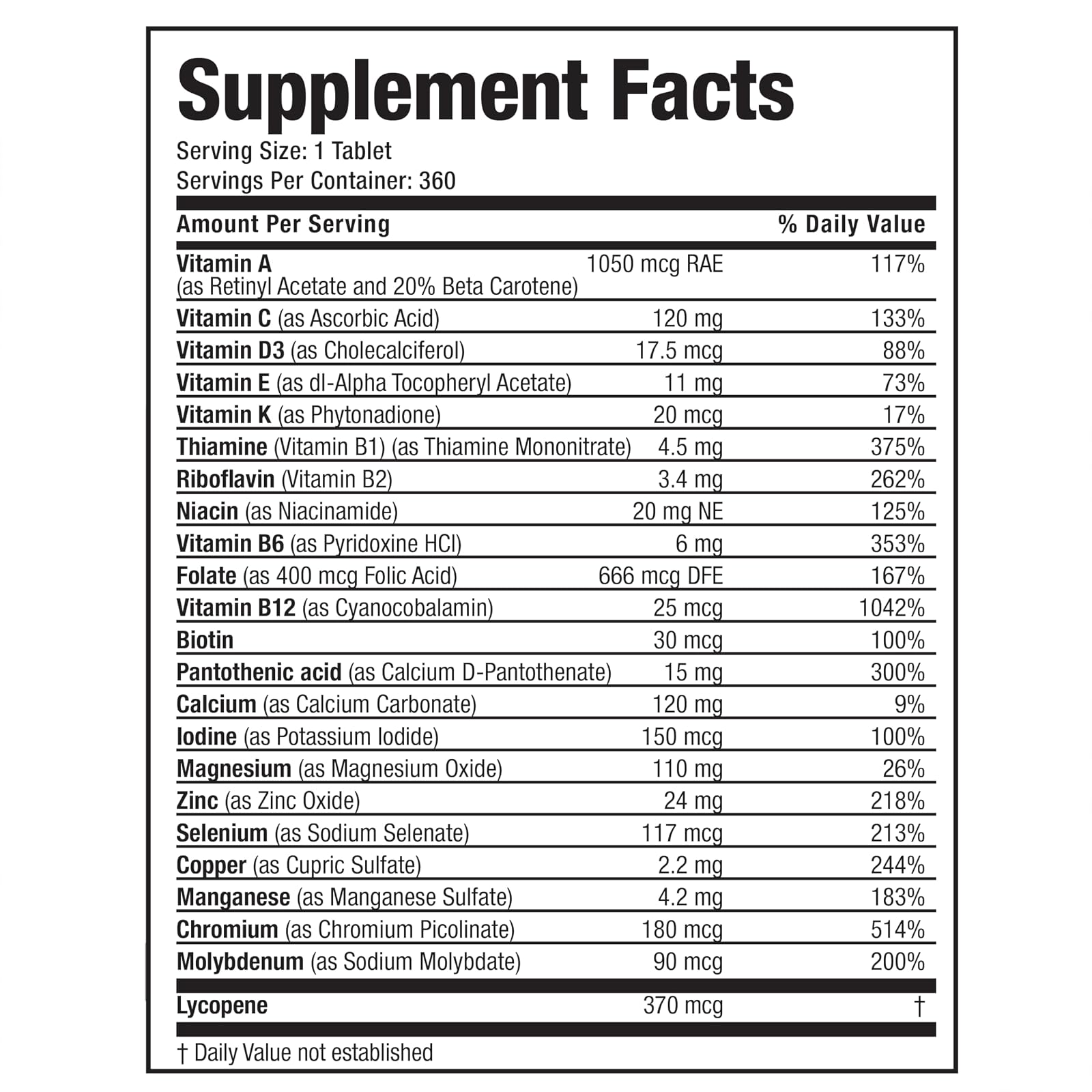 Bronson multivitamin supports immune function