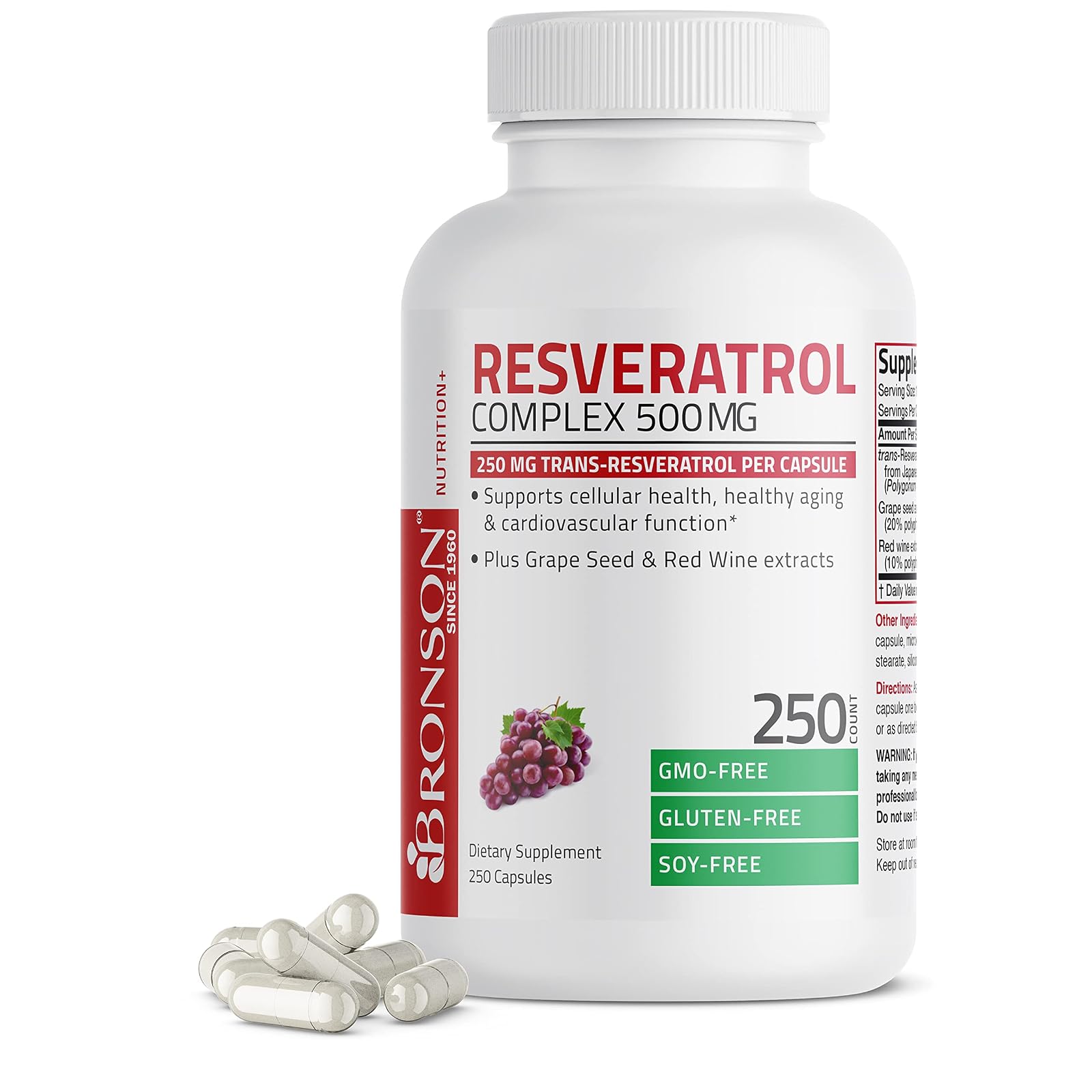 Bronson Resveratrol Complex capsules for antioxidants