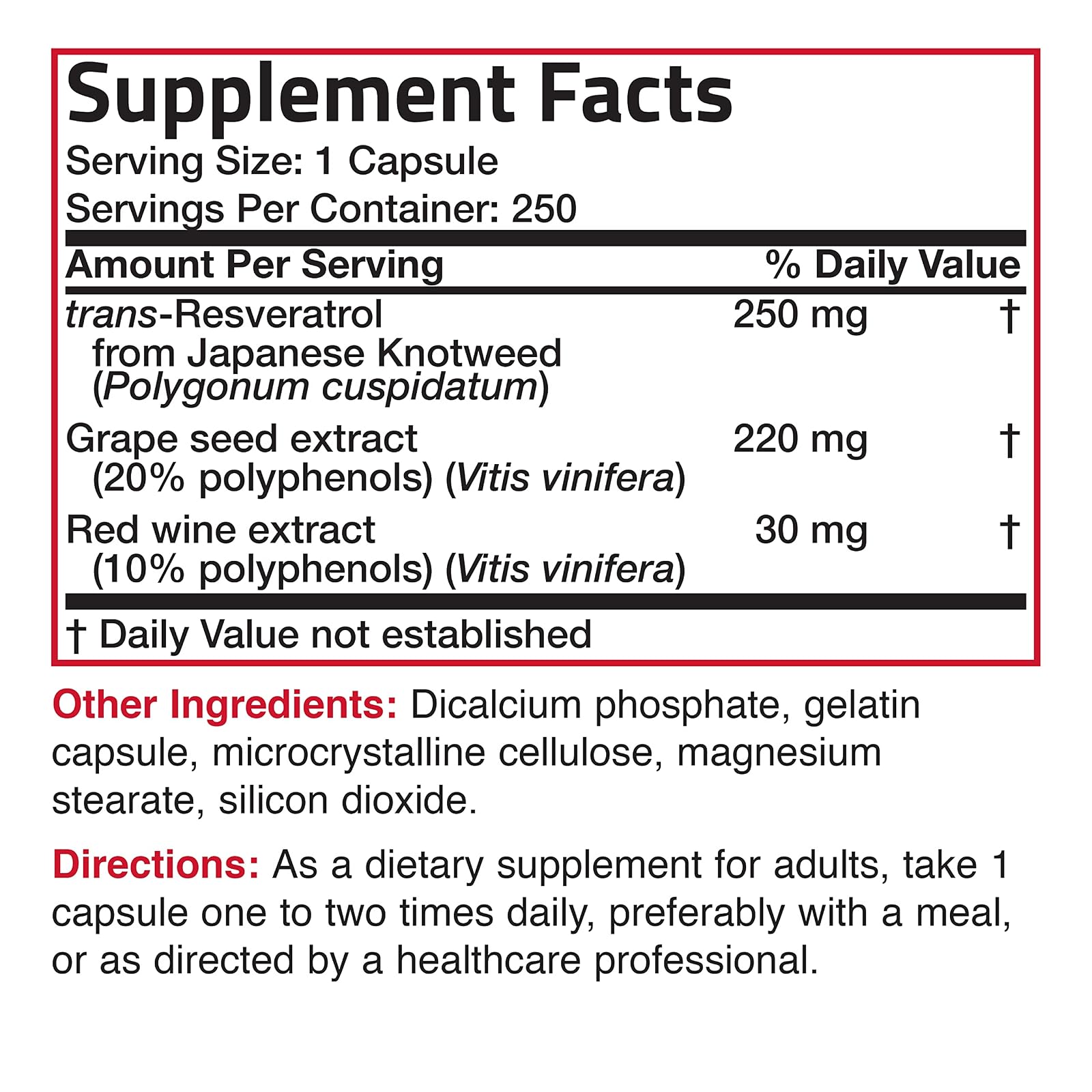 Bronson Resveratrol Complex promotes overall health